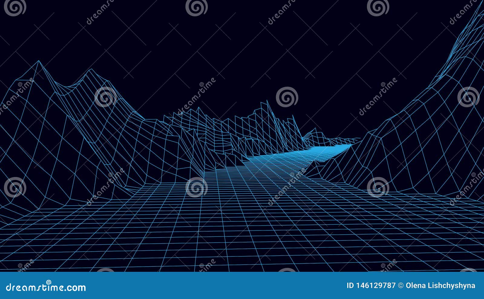 3d Technology Vector Illustration. Abstraction. Landscape Design of ...