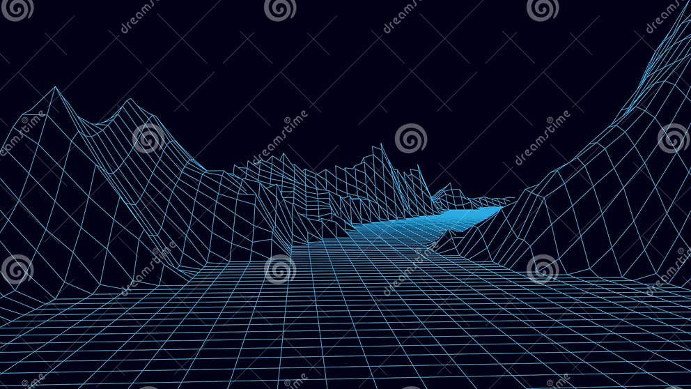 3d Technology Vector Illustration. Abstraction. Landscape Design of ...