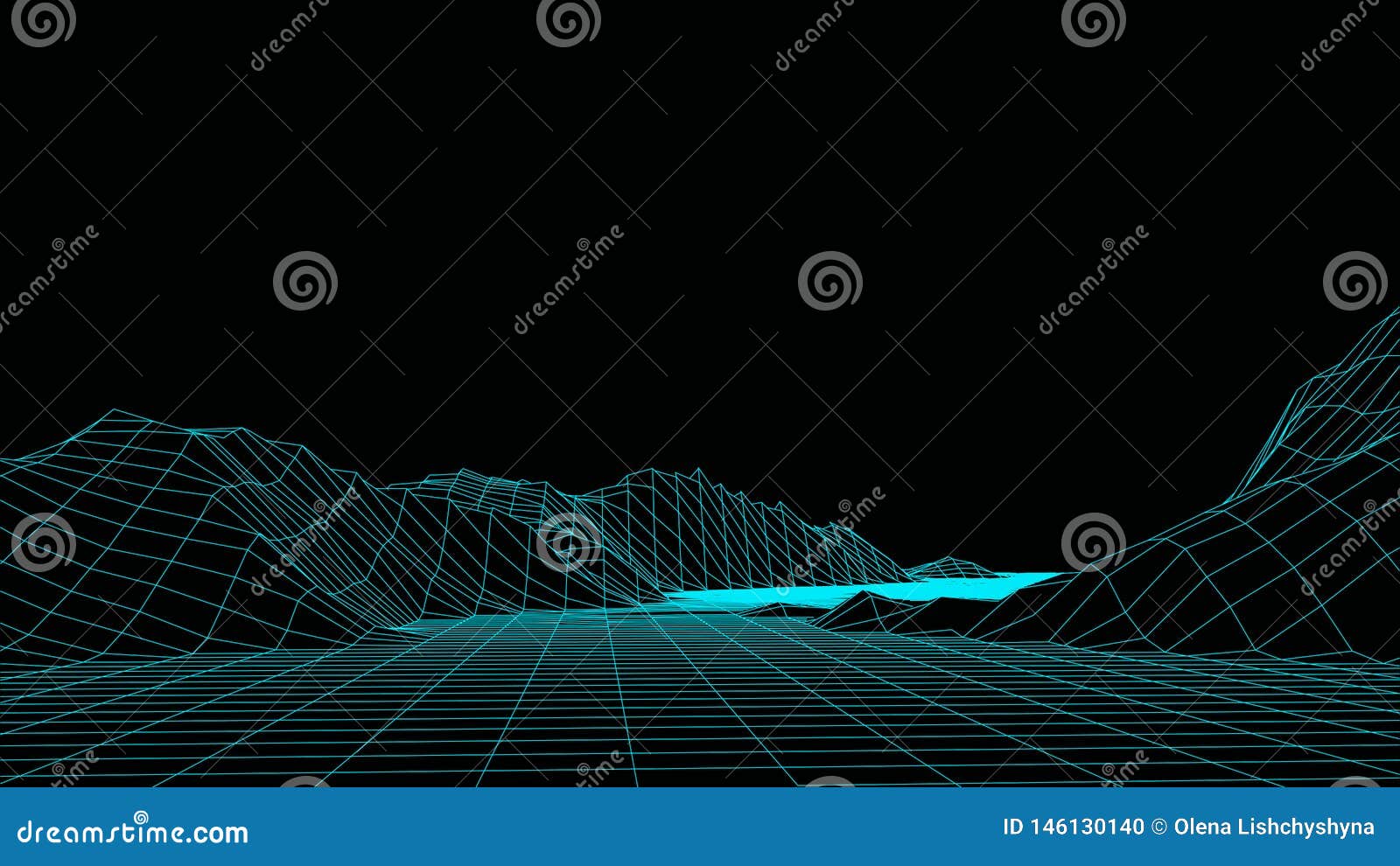 3d Technology Vector Illustration. Abstraction. Landscape Design of ...