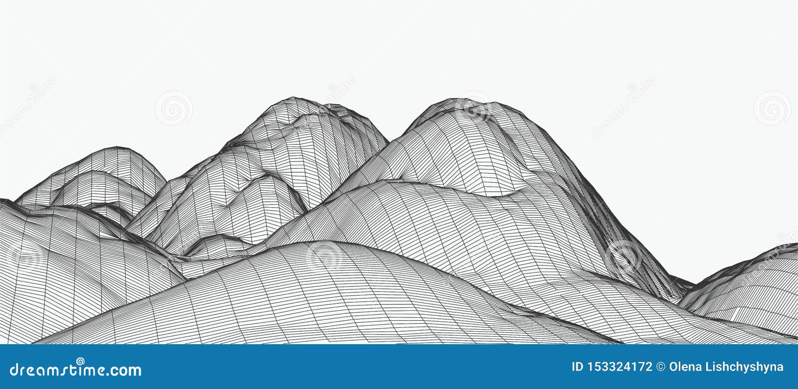 3d Technology Vector Illustration. Abstraction. Landscape Design of ...