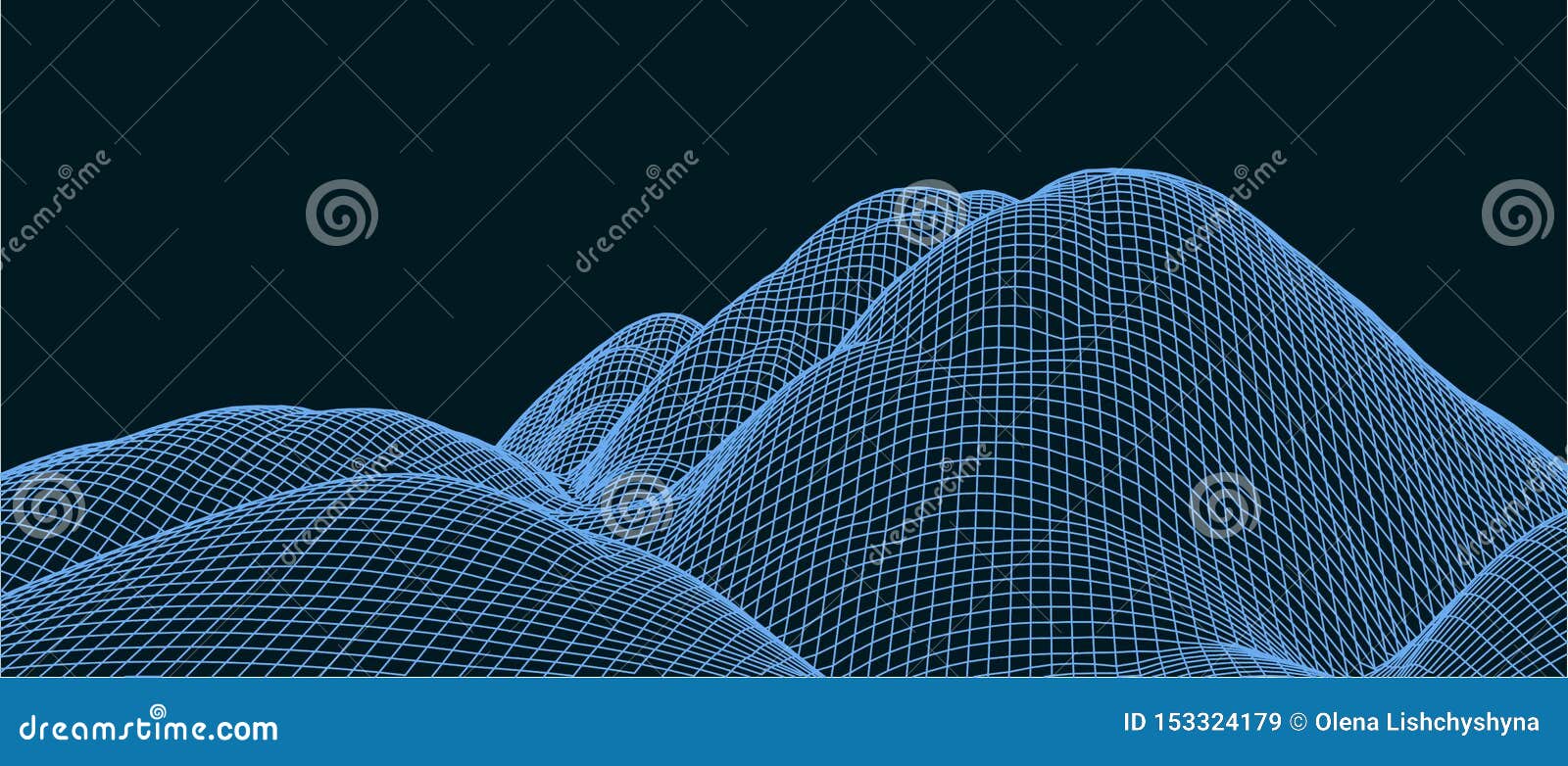 3d Technology Vector Illustration. Abstraction. Landscape Design of ...