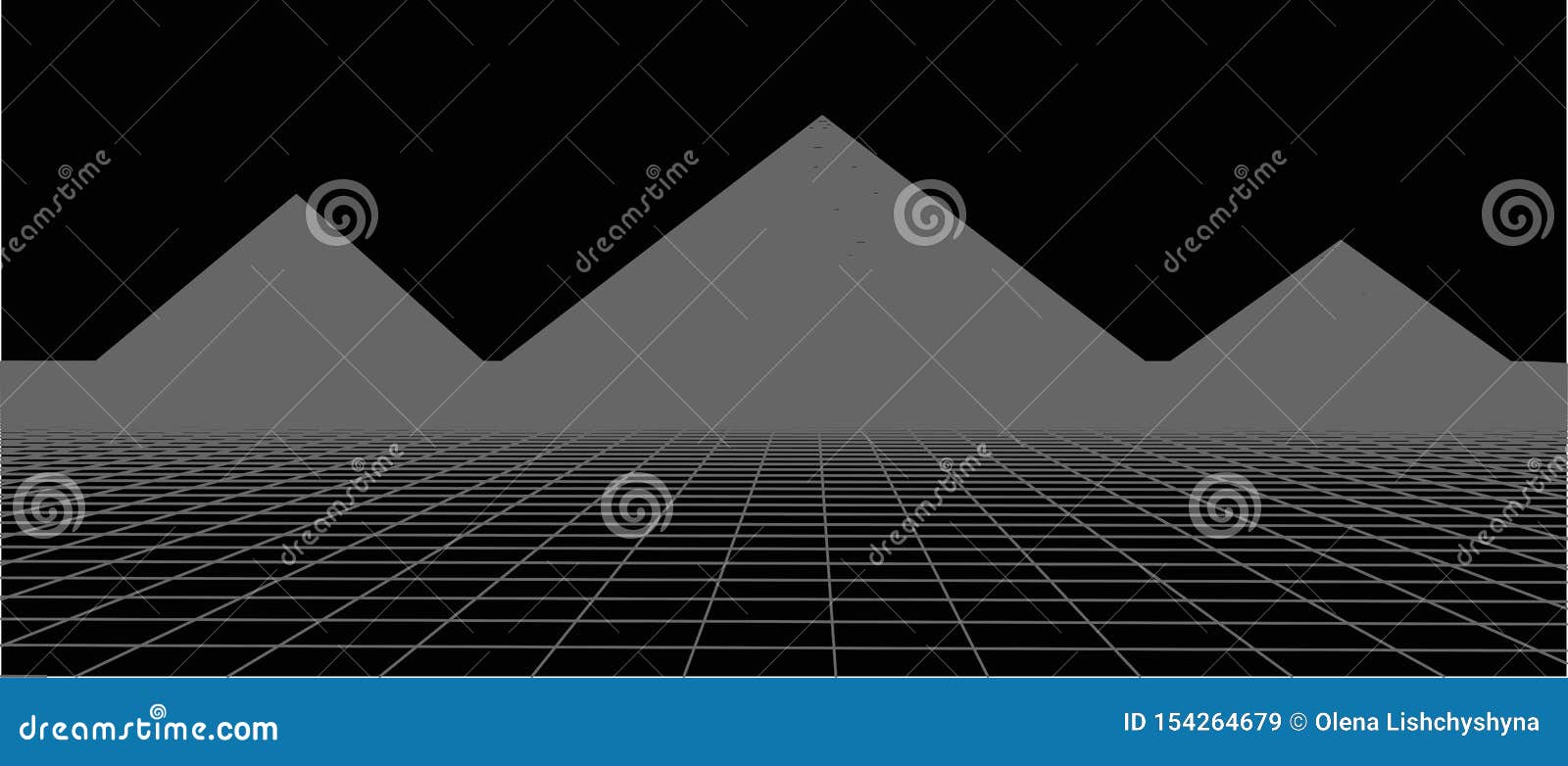 3D Technology Vector Illustration. Abstraction. Landscape Design of the ...