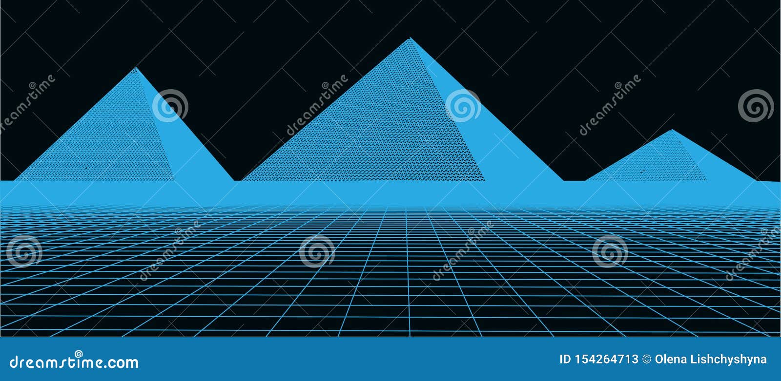 3D Technology Vector Illustration. Abstraction. Landscape Design of the ...