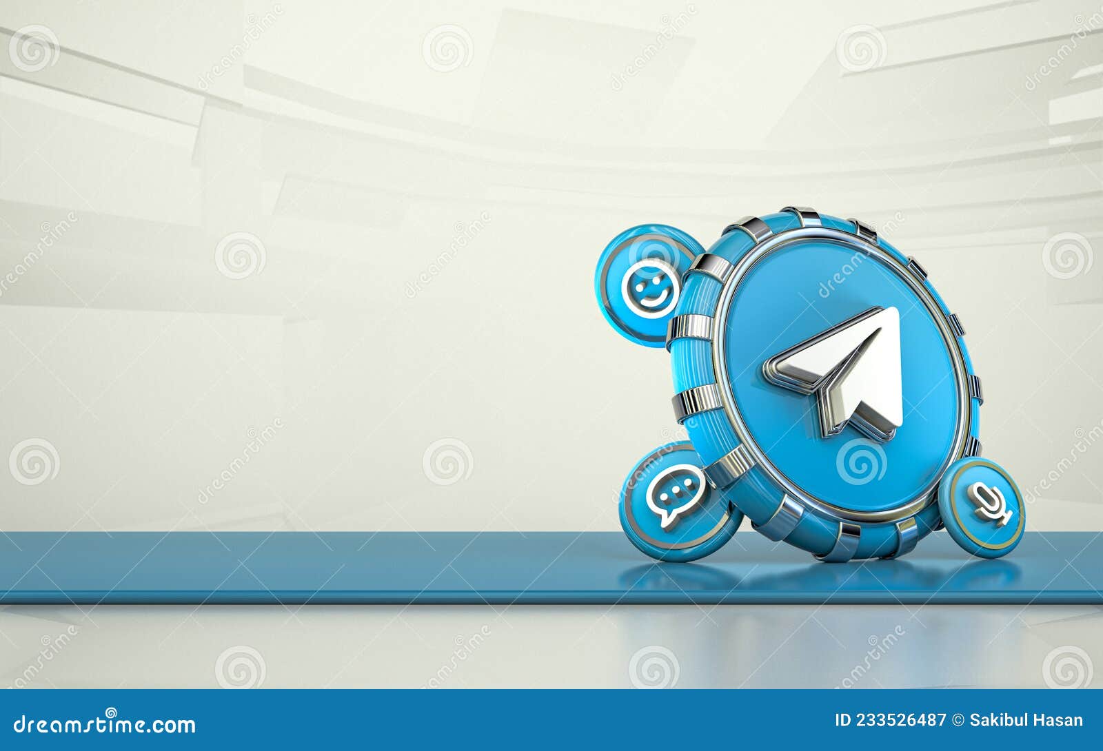 3d Telegram Social Icon Background Editorial Photography - Illustration ...