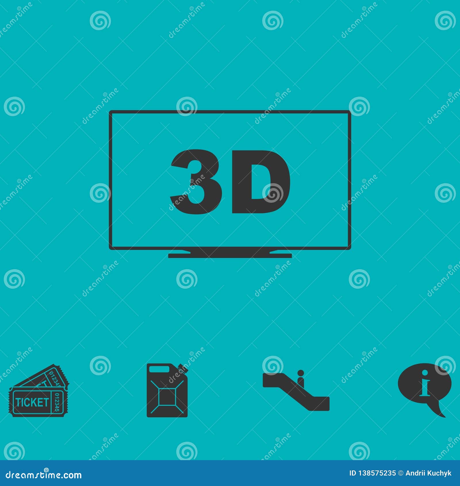 3D Television icon flat stock vector. Illustration of resolution ...