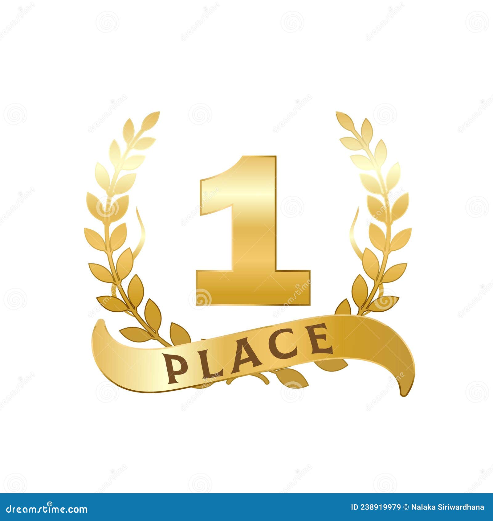 1st awards golden emblems. stock vector. Illustration of metal - 238919979