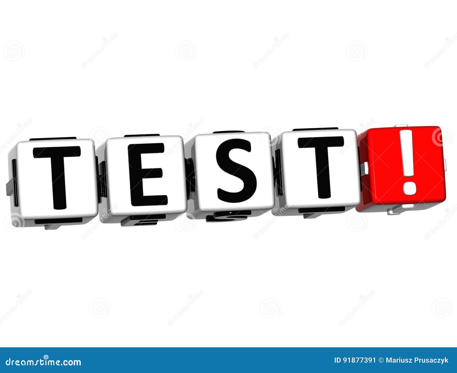 3D Test Button Click Here Block Text Stock Illustration - Illustration ...