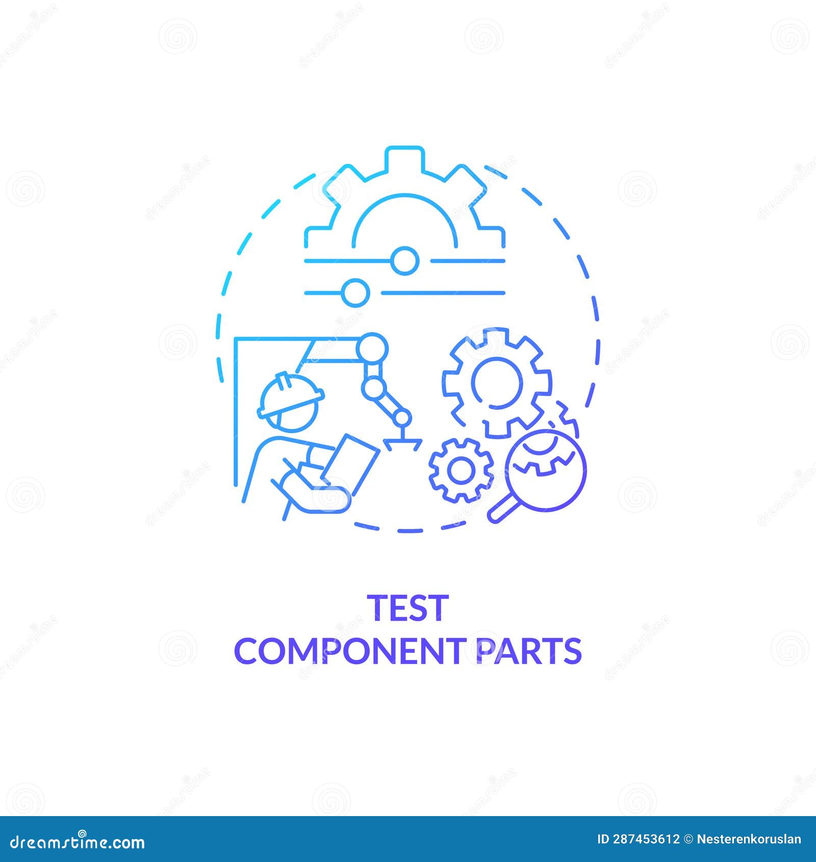 2D Test Component Parts Gradient Icon Concept Stock Illustration ...