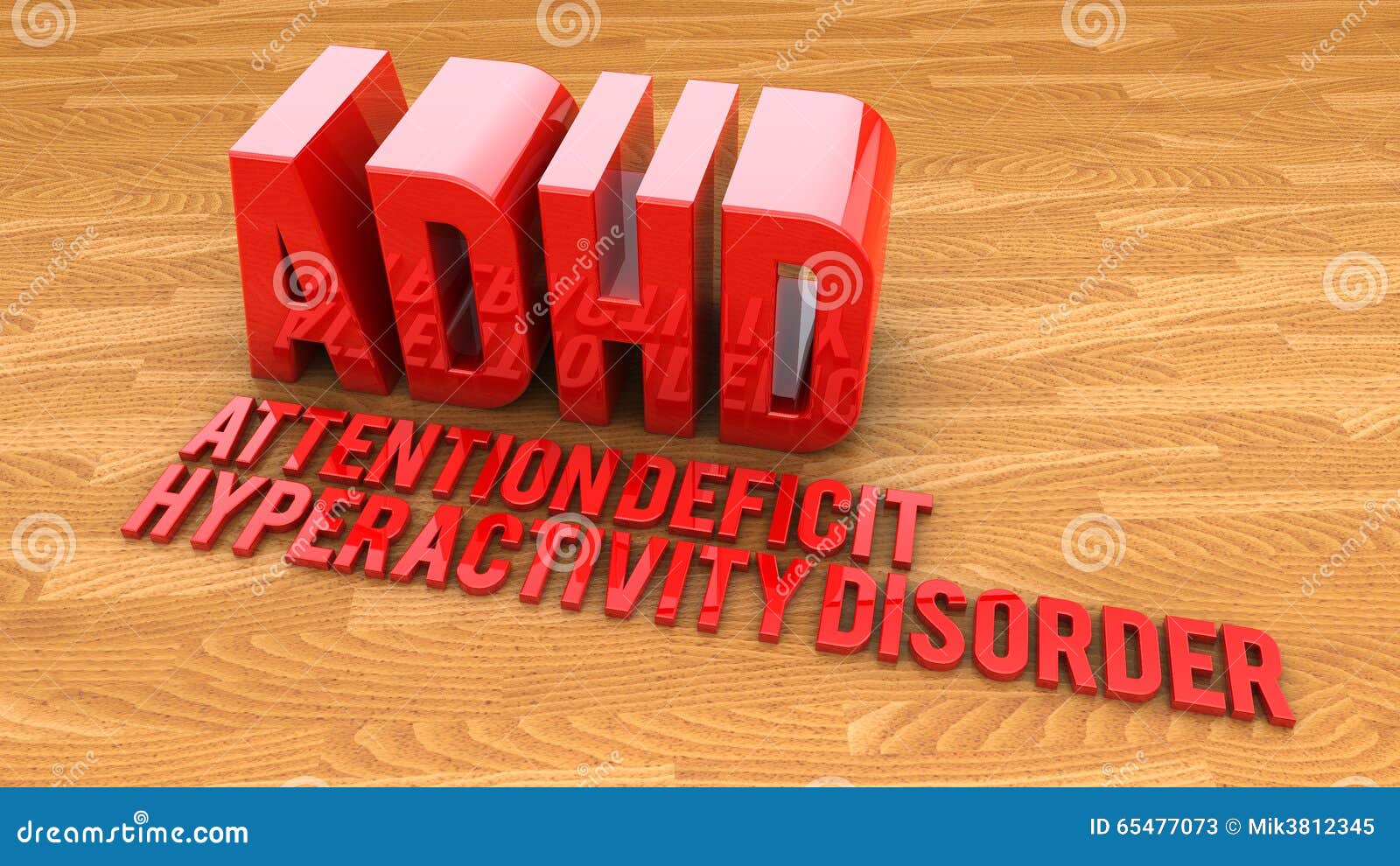 3d text ADHD disorder stock illustration. Illustration of mind - 65477073