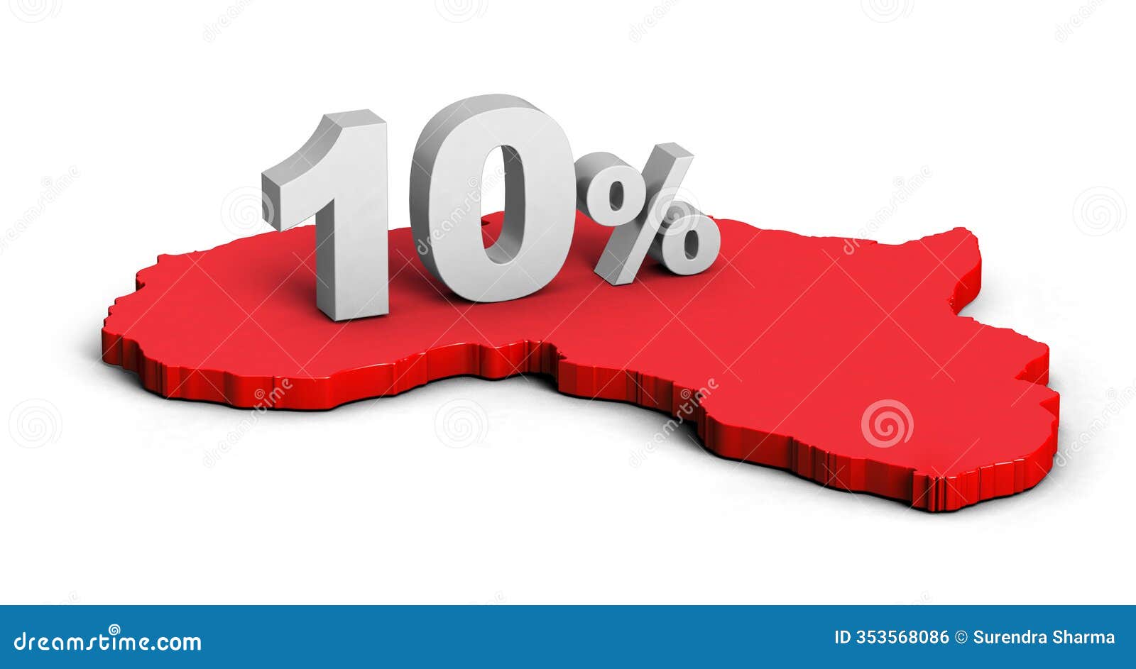 10 3d Text on Africa Map. 3d Illustration. Stock Illustration ...