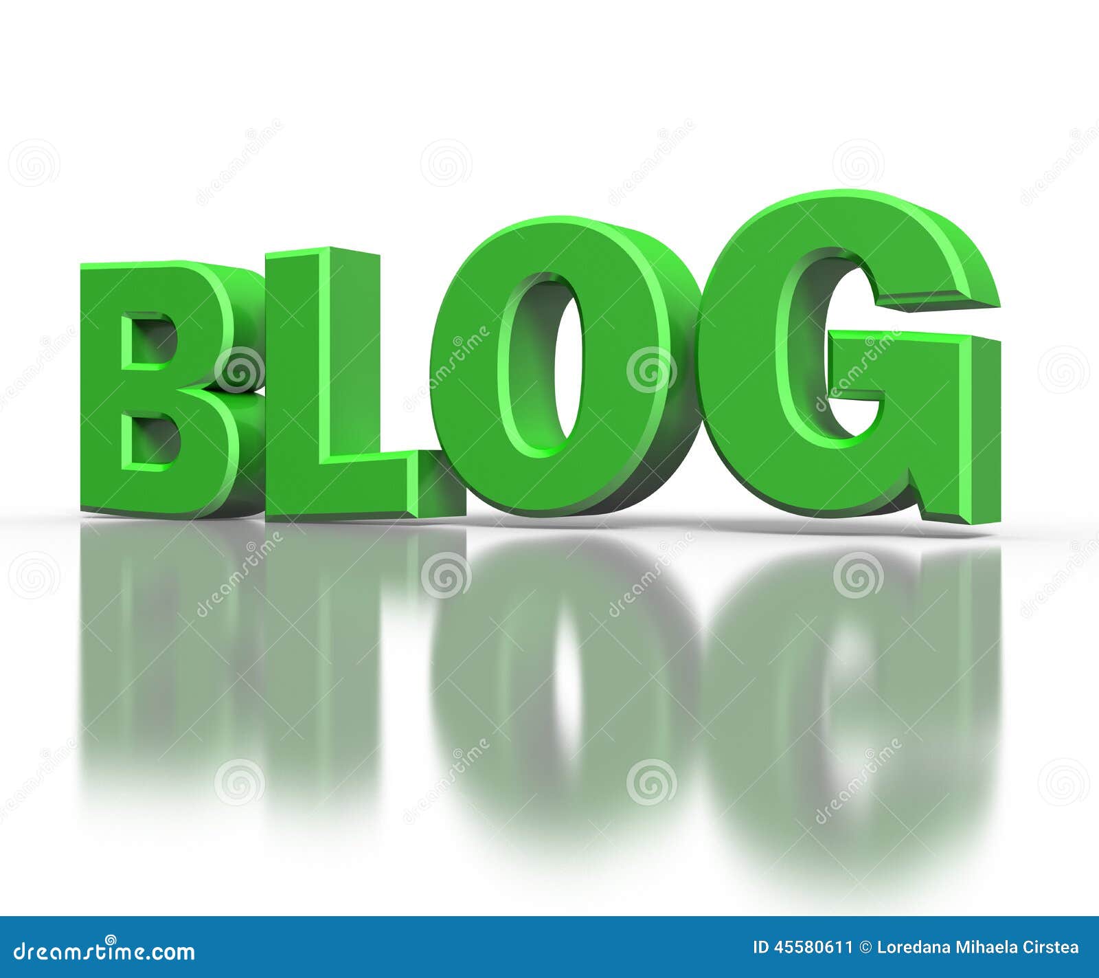 3d Text Blog, Isolated with Reflection Stock Illustration ...