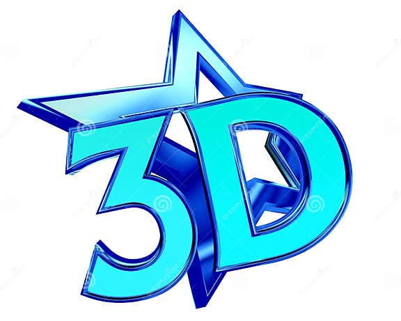 3d Text with a Blue Star on a White Background Stock Illustration ...