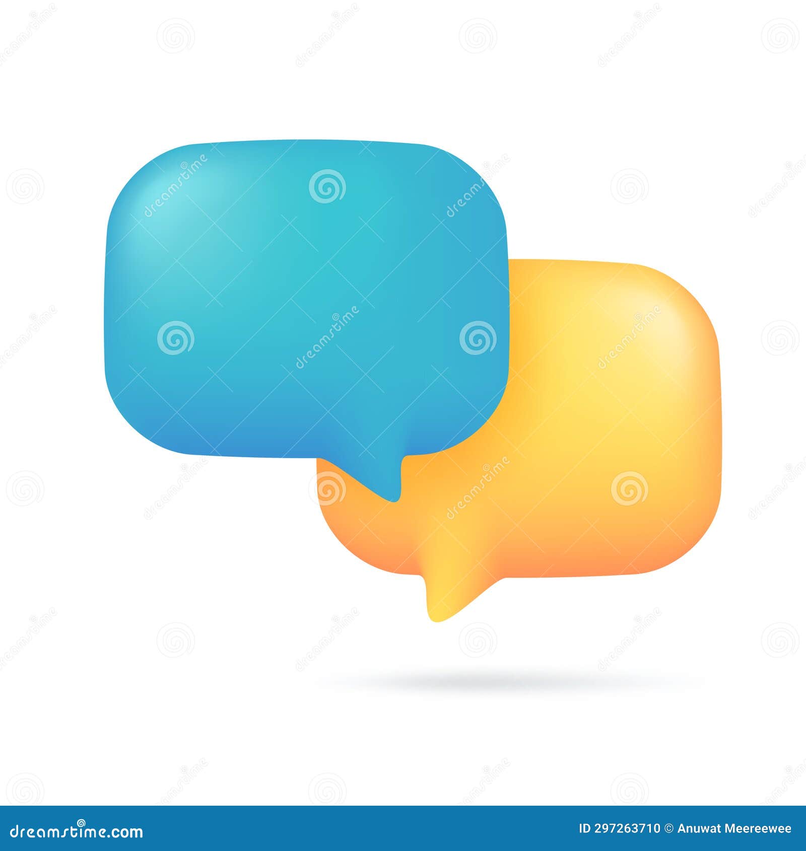 3D Text Box. Speech Bubble Dialogue Comic Style Stock Illustration ...