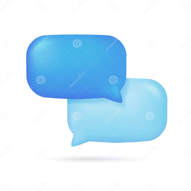 3D Text Box. Speech Bubble Dialogue Comic Style Stock Illustration ...