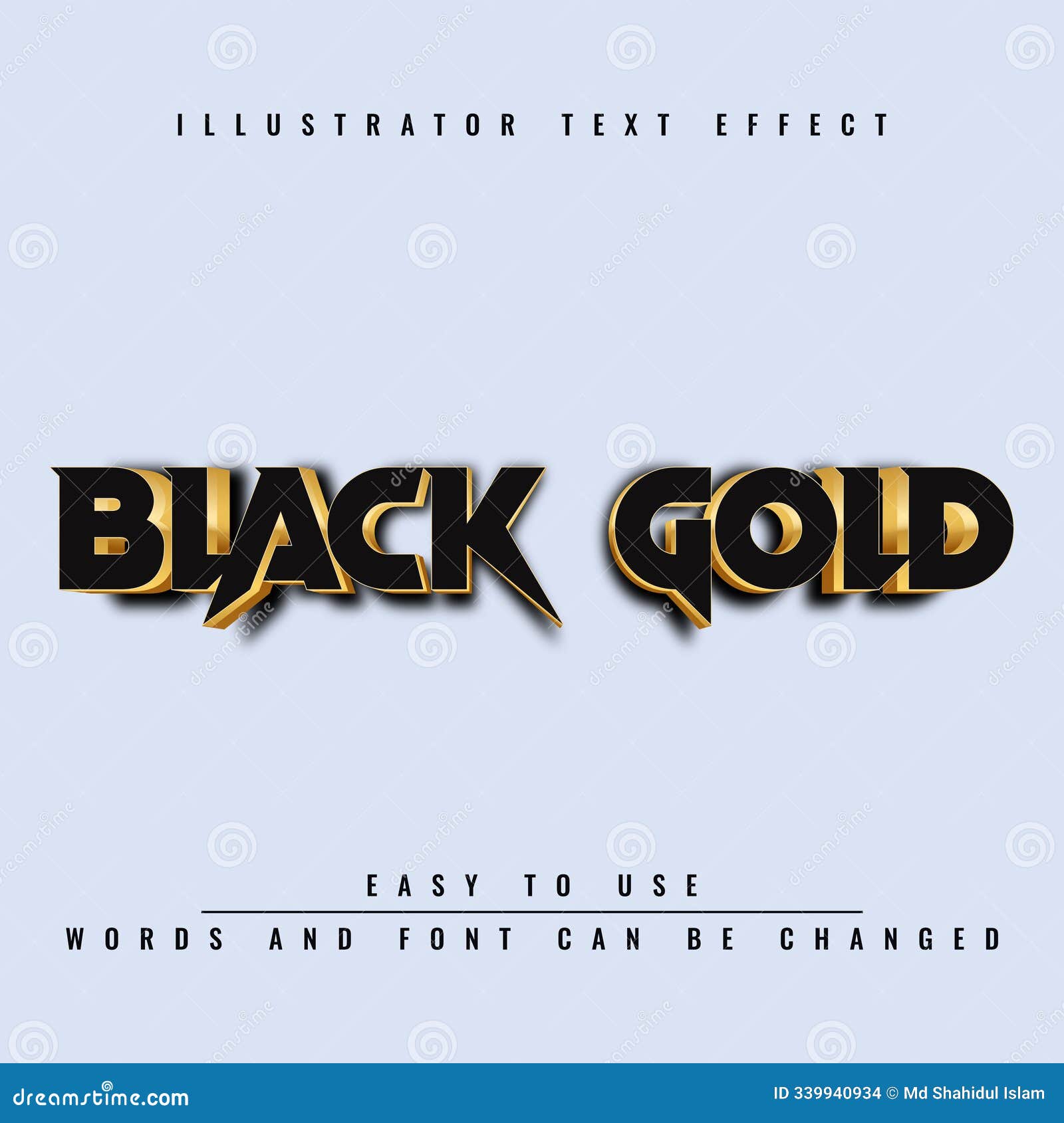 3D text effects vector stock illustration. Illustration of shadow ...