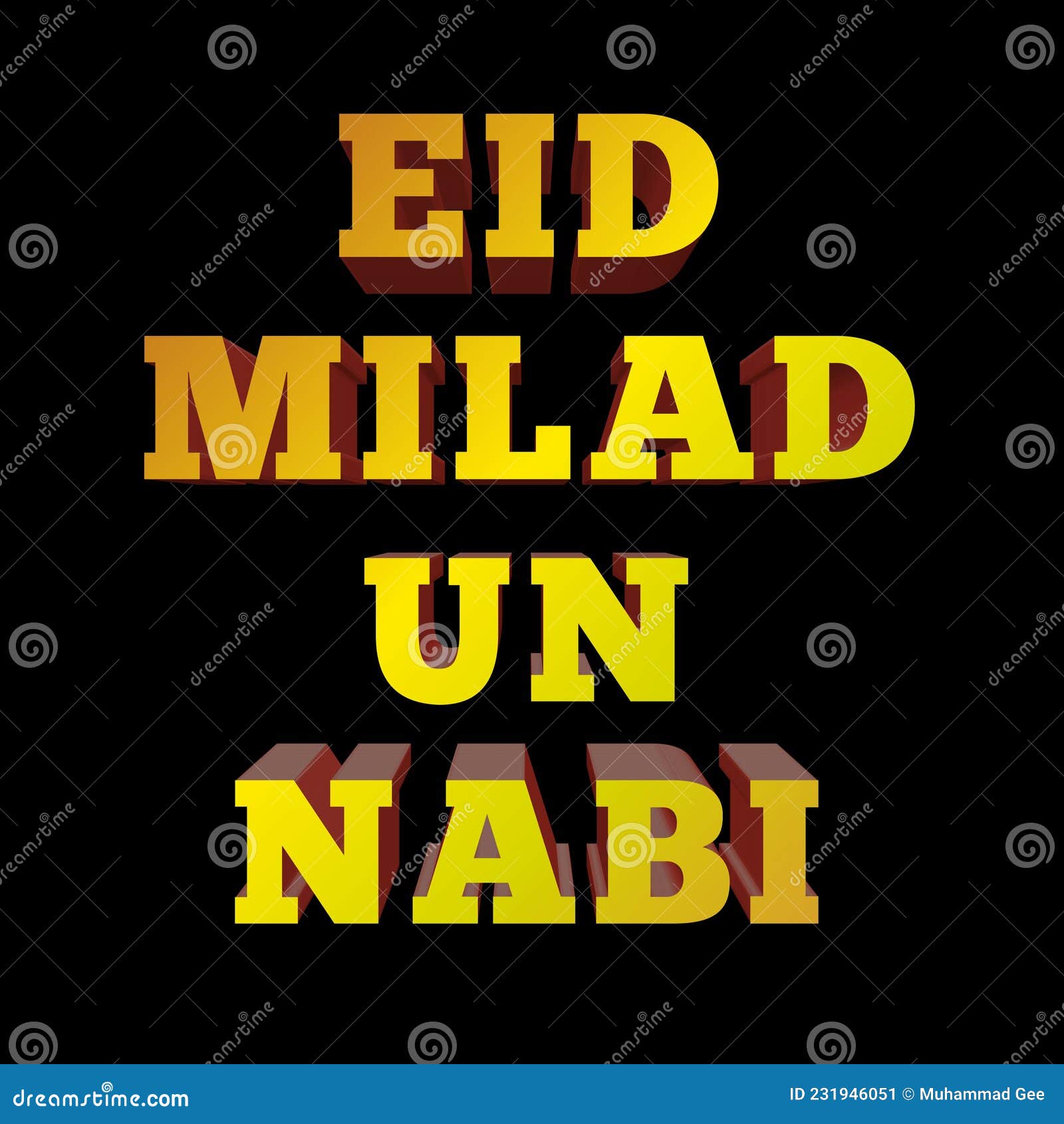 3d Text of Eid Milad Un Nabi Stock Illustration - Illustration of text ...