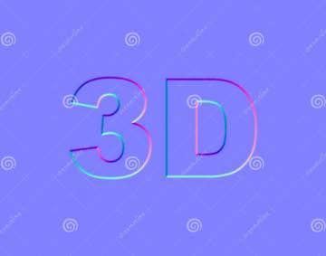 3d Text in the Form of a Normal Map Stock Illustration - Illustration ...