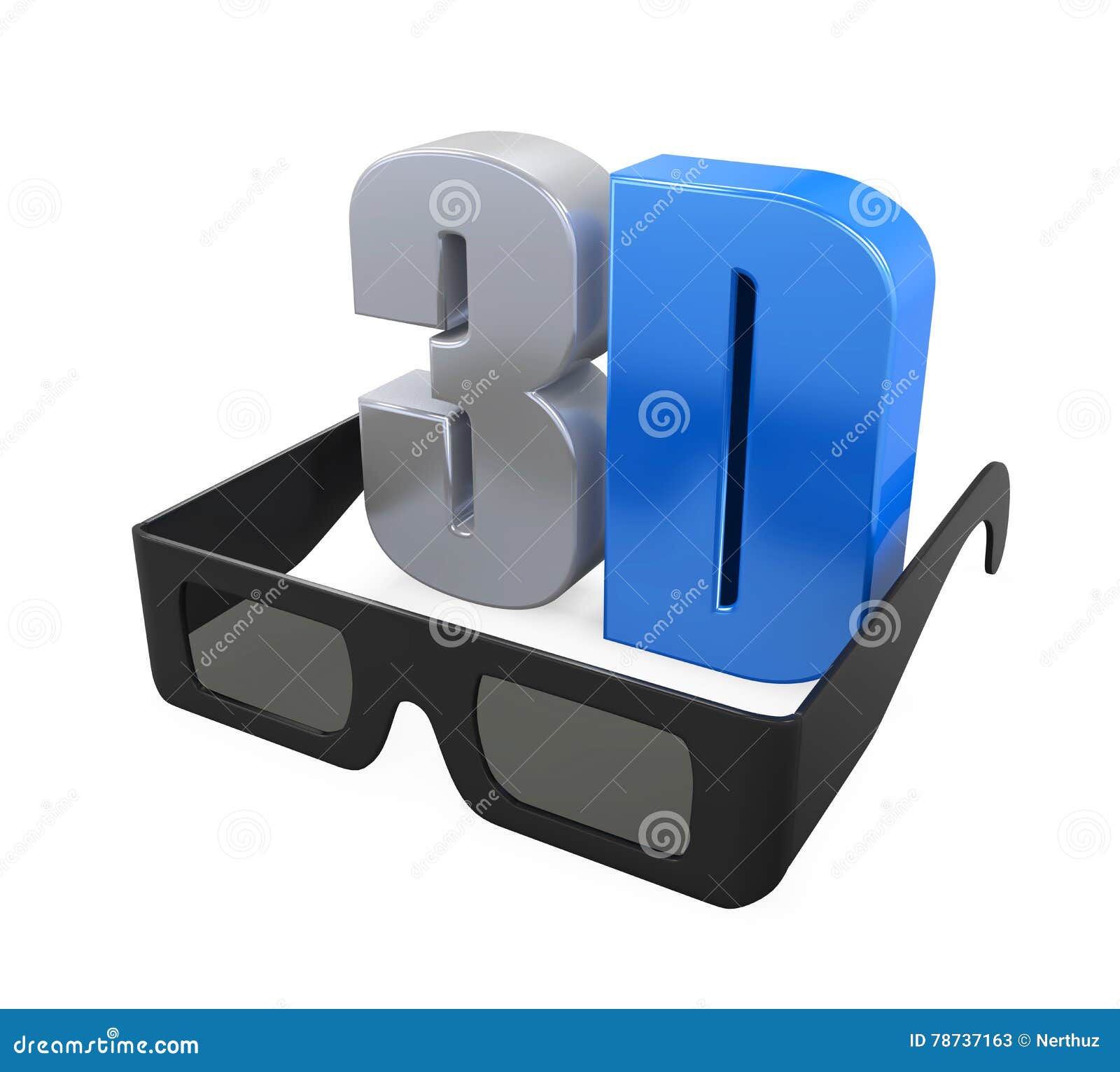 3D Text and Glasses stock illustration. Illustration of paper - 78737163