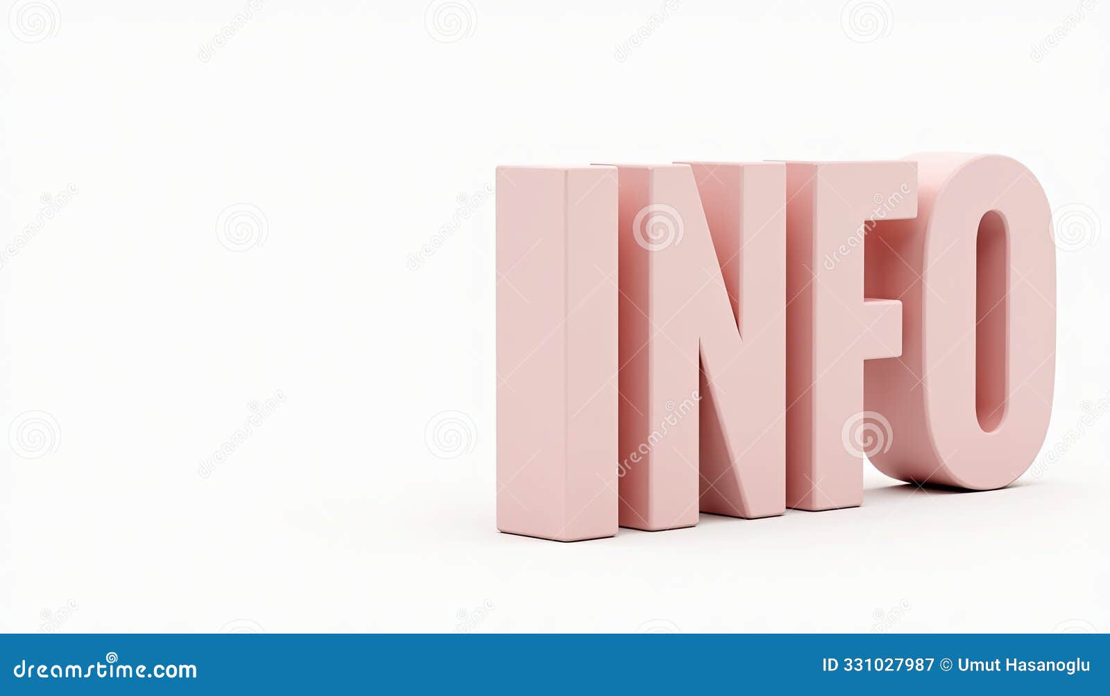 3D Text INFO in Light Pink Color Against a Plain White Background ...