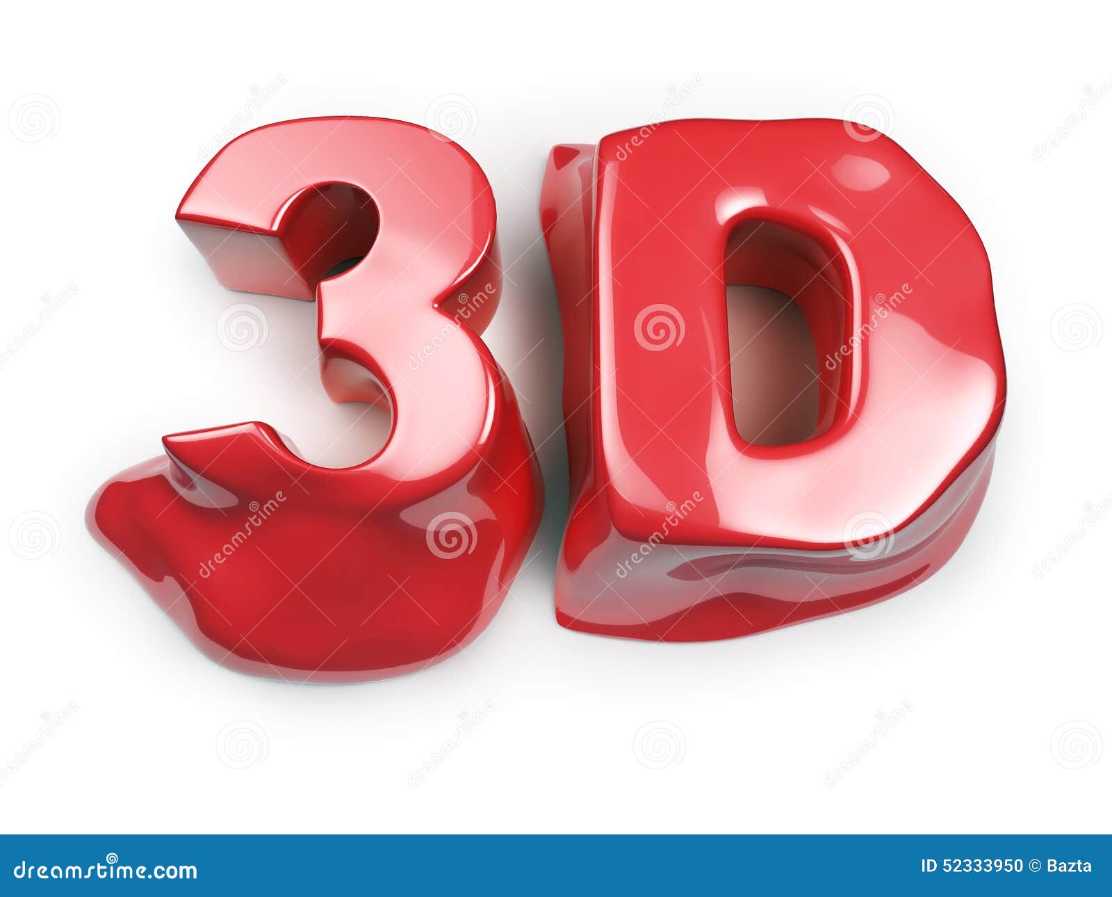 3d Text Isolated Red Shiny on White Background Melted Stock ...