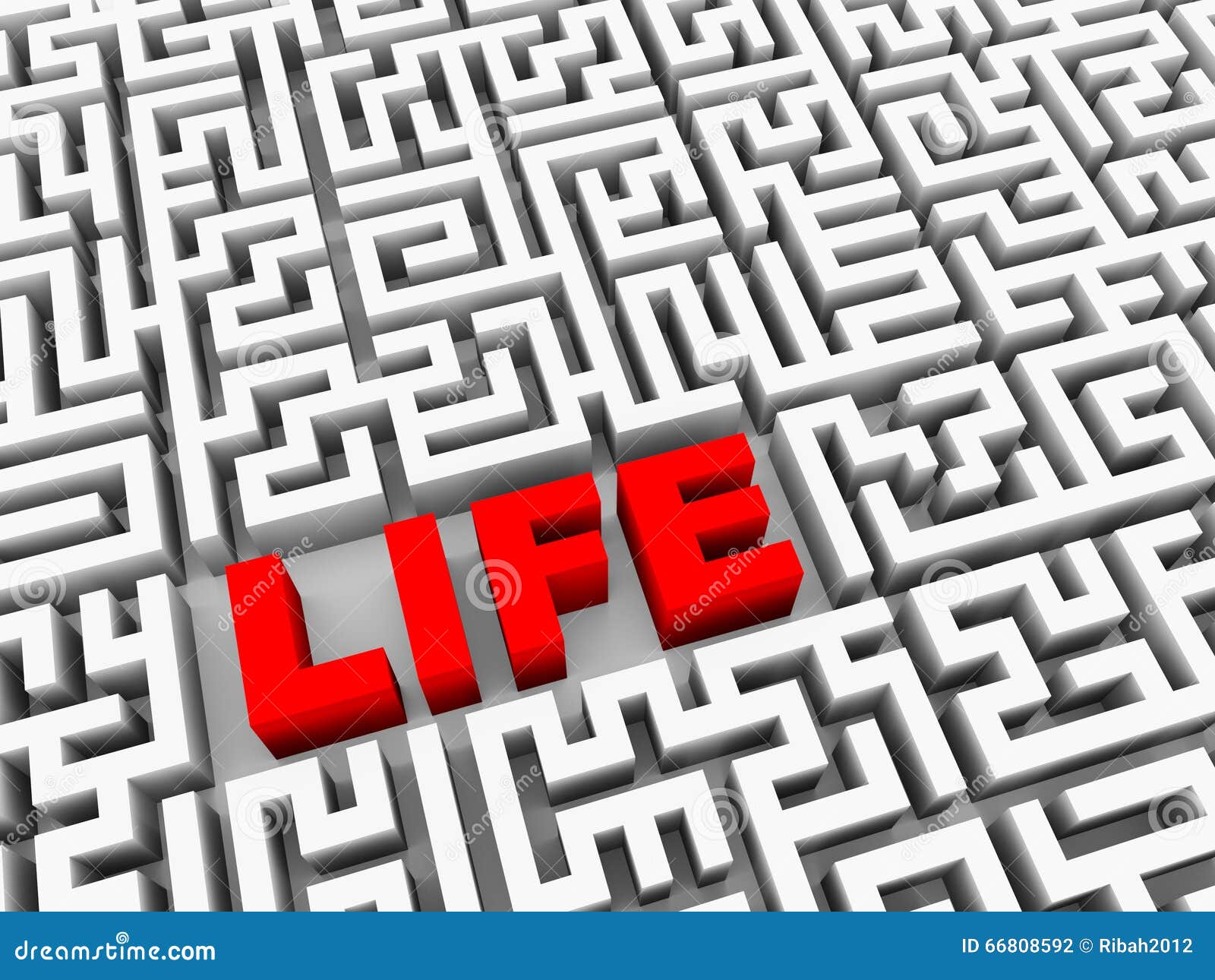 3d Text Life in Puzzle Maze Stock Illustration - Illustration of goal ...