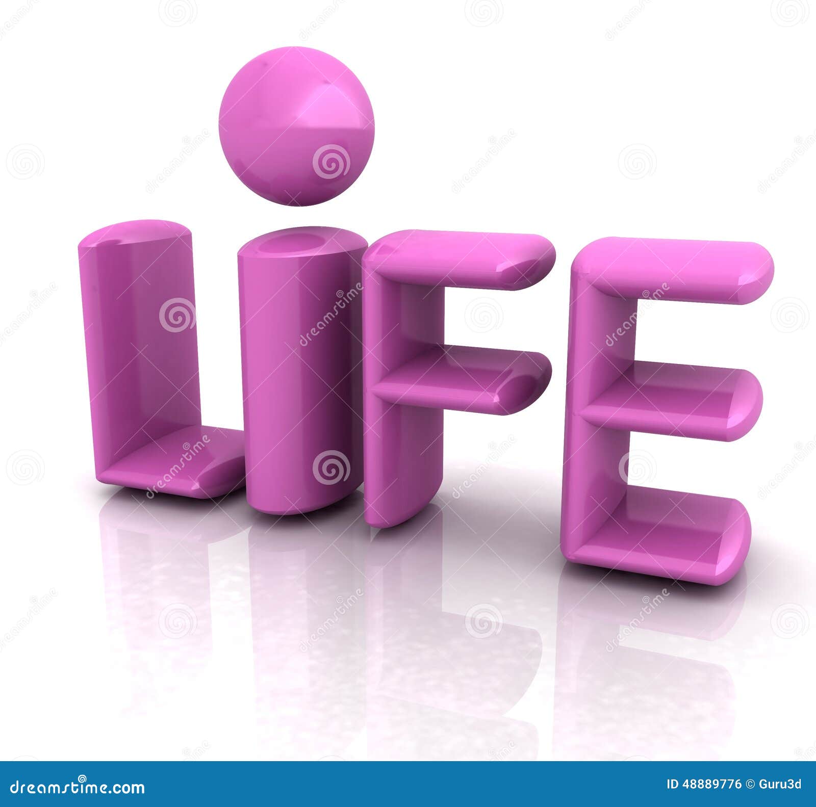 3d text life stock illustration. Illustration of curve - 48889776