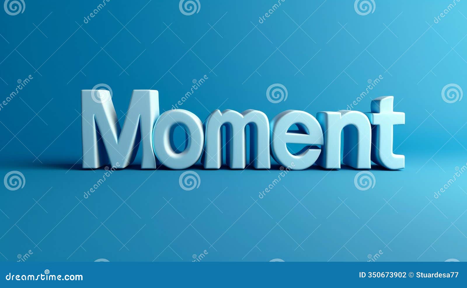 3D Text "Moment" in Bold Font with Blue Background Stock Photo - Image ...