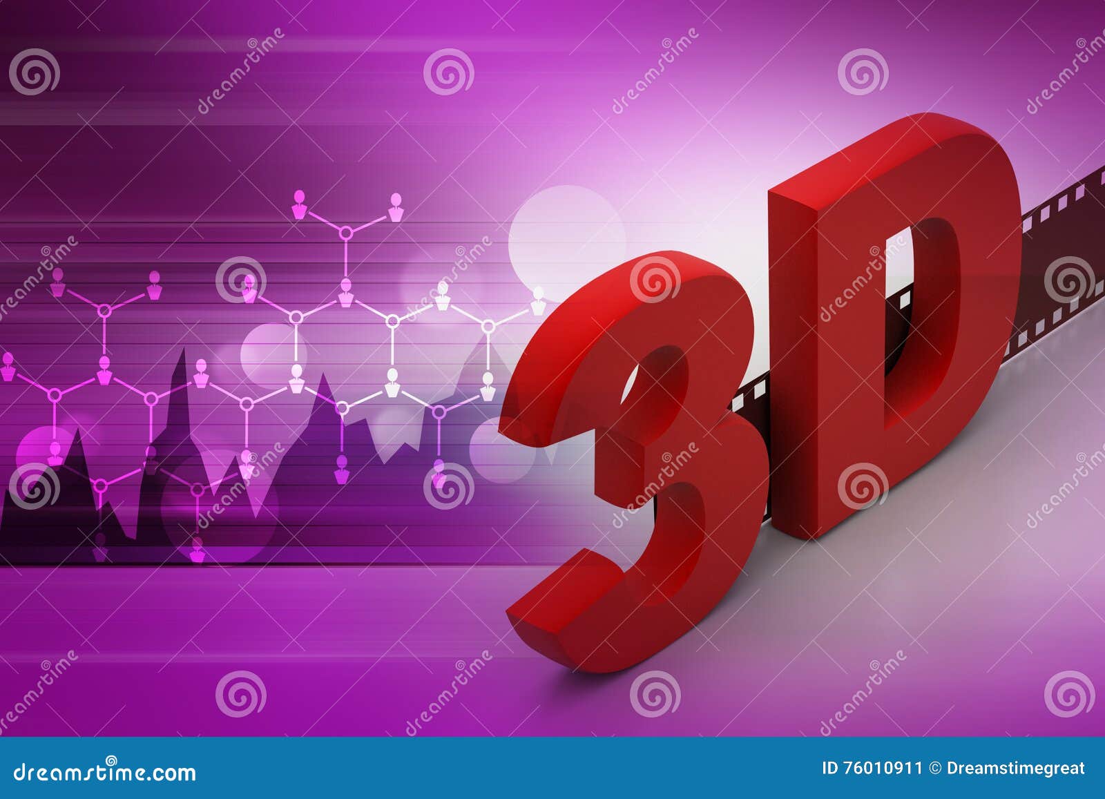 3d text with reel stock illustration. Illustration of movie - 76010911