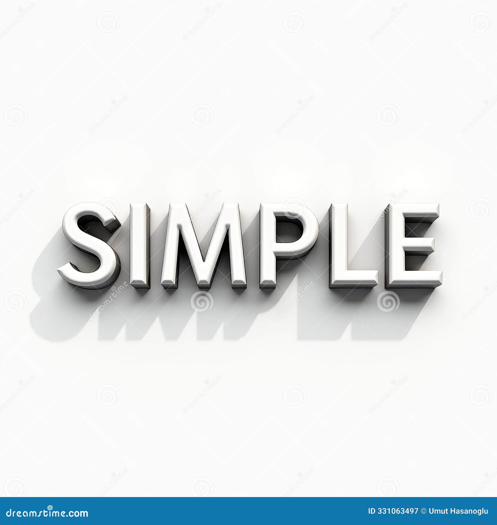 3D Text Rendering of the Word SIMPLE in a Clean and Minimalist Design ...