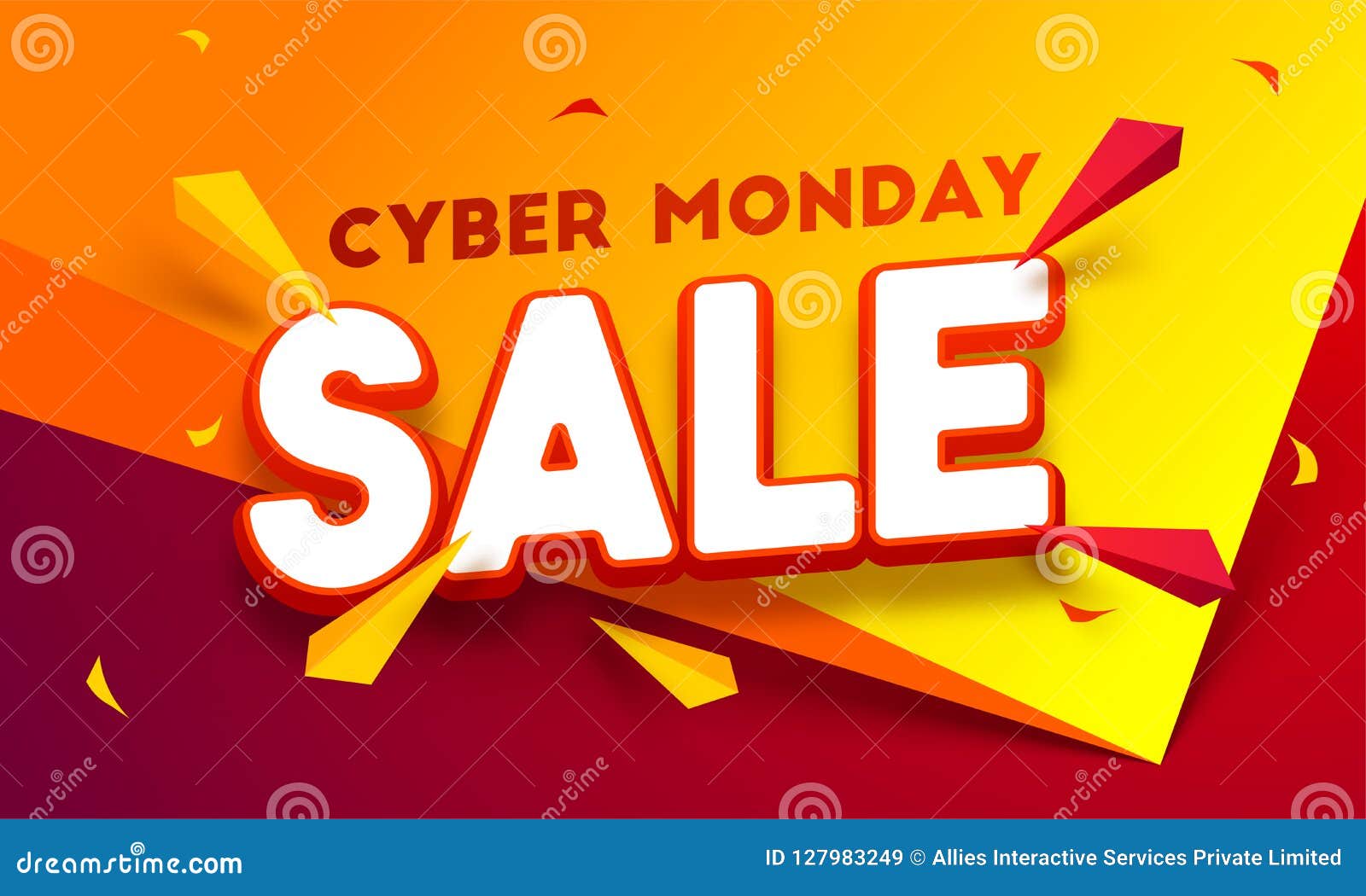 3D Text Sale on Paper Folding Background with Abstract Elements. Stock ...