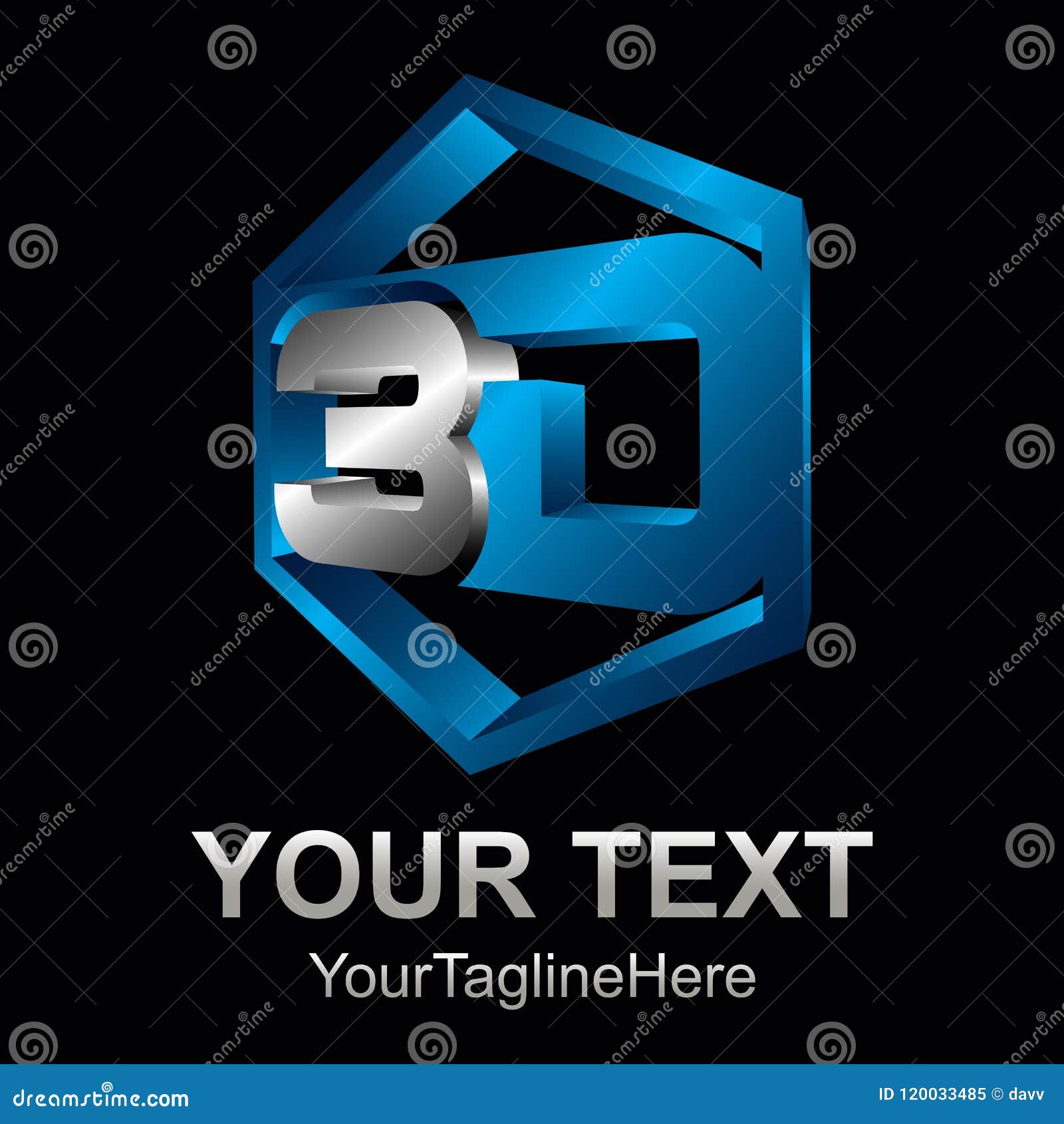 3d Text Shape Vector Icon Logo Illustration. 3d Shape Rengering Stock ...