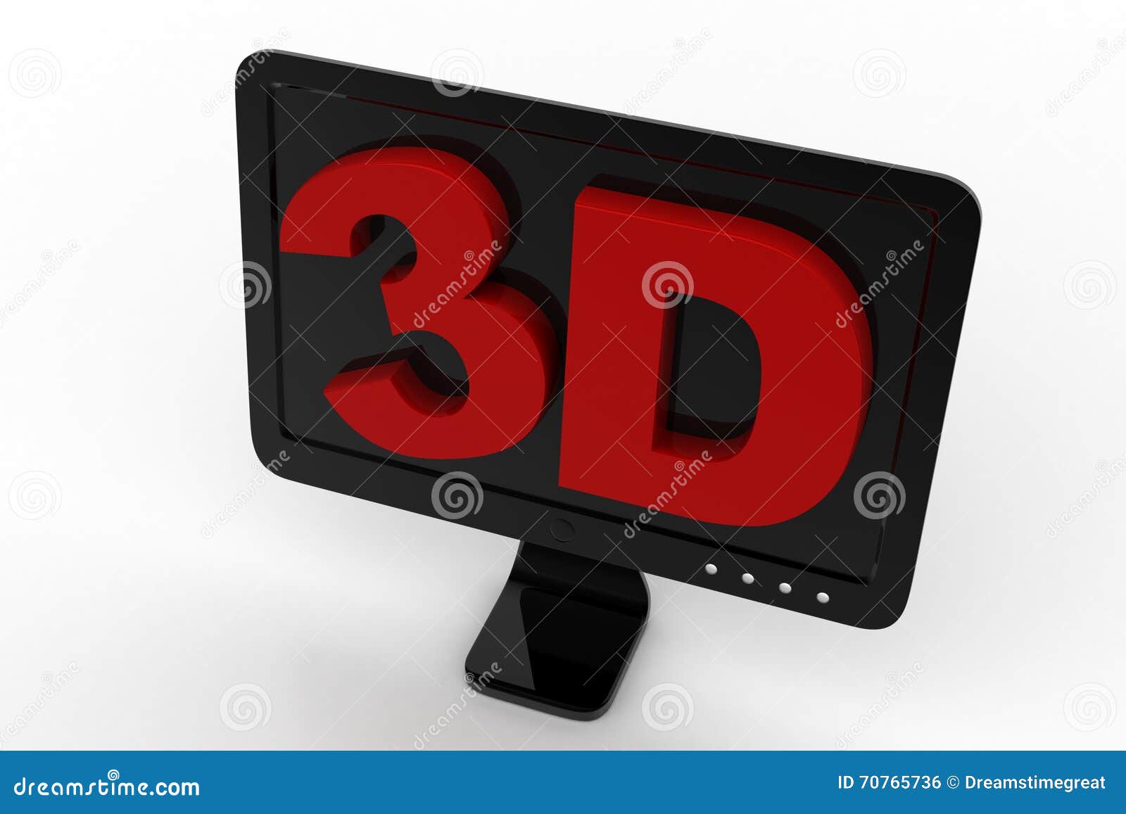 3d Text Showing the Computer Monitor Stock Illustration - Illustration ...