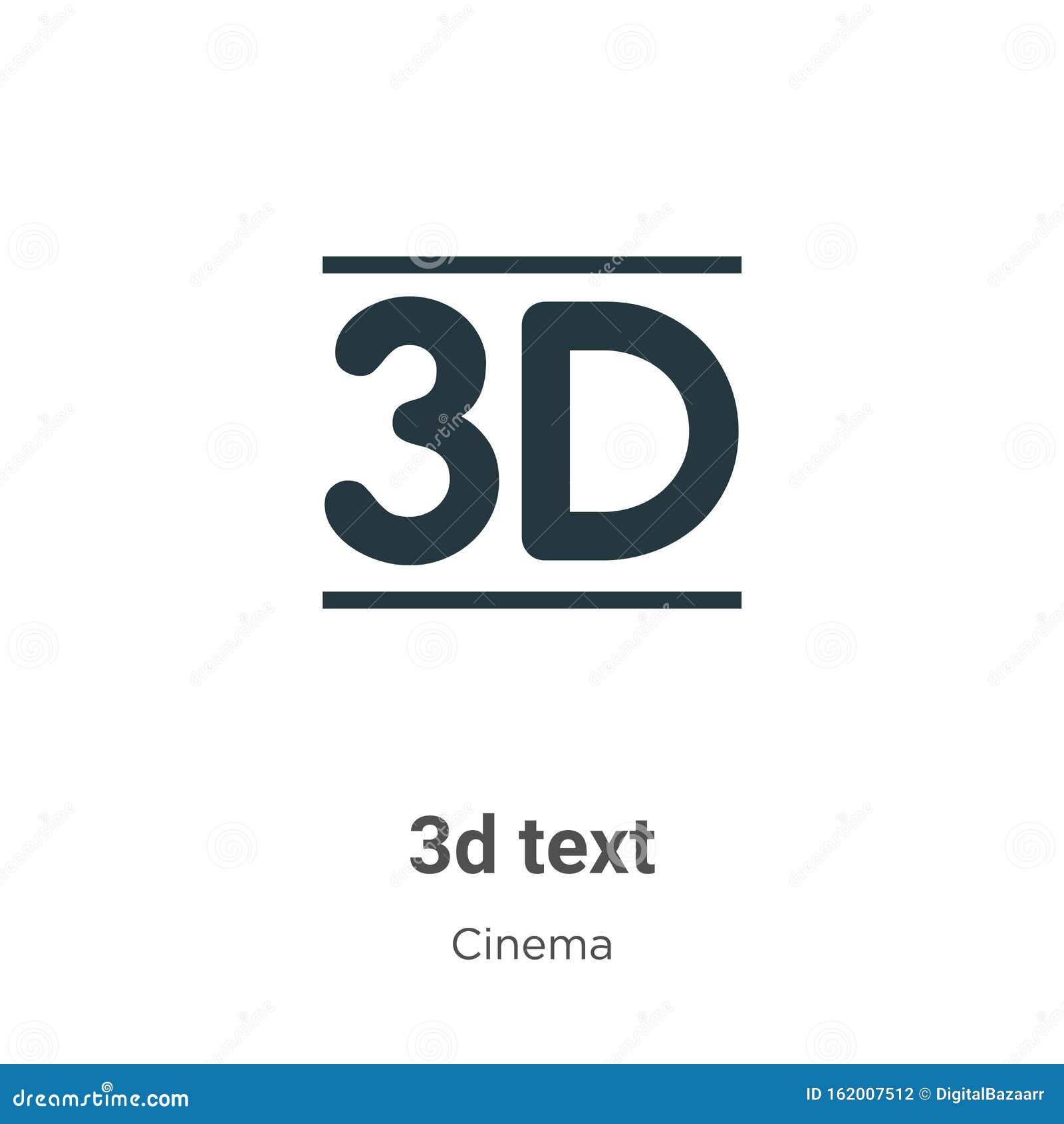 3d Text Vector Icon on White Background. Flat Vector 3d Text Icon ...