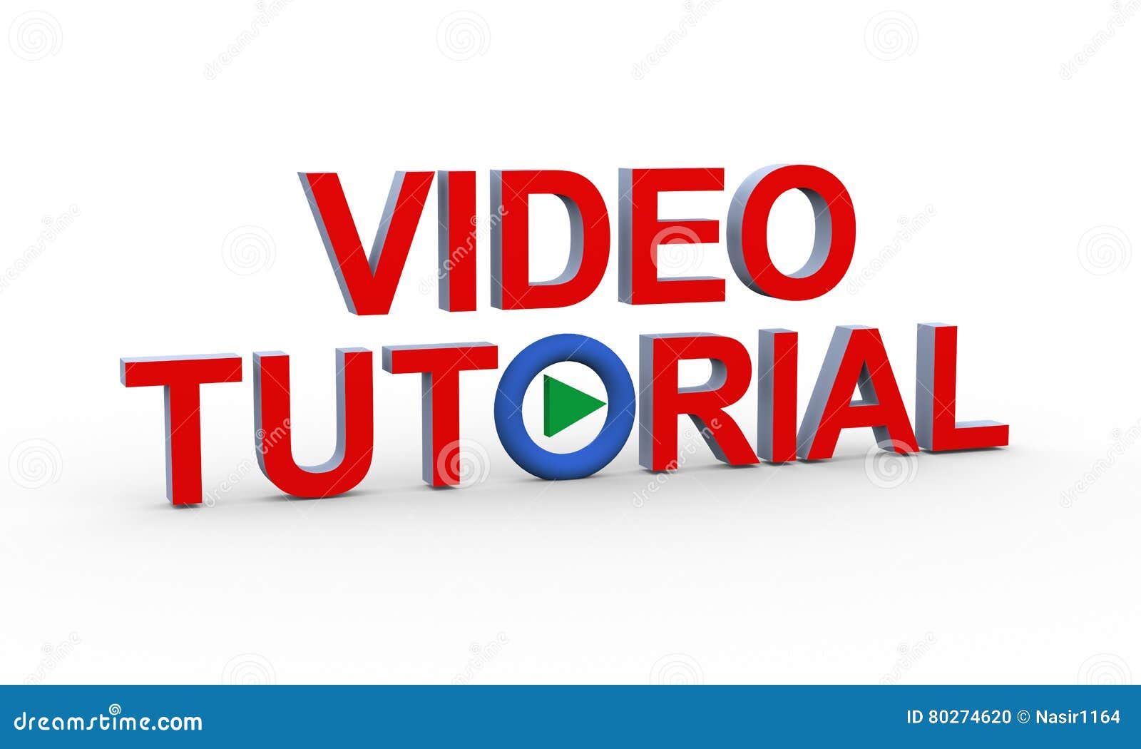 3d text video tutorial stock illustration. Illustration of idea - 80274620