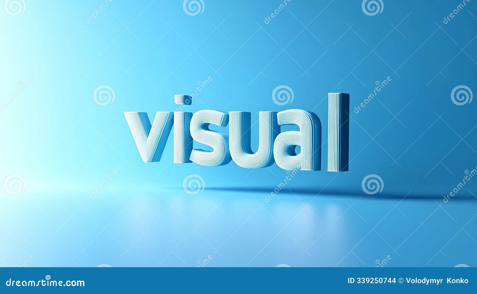 3d Text Visual on Blue Background Stock Photo - Image of typography ...