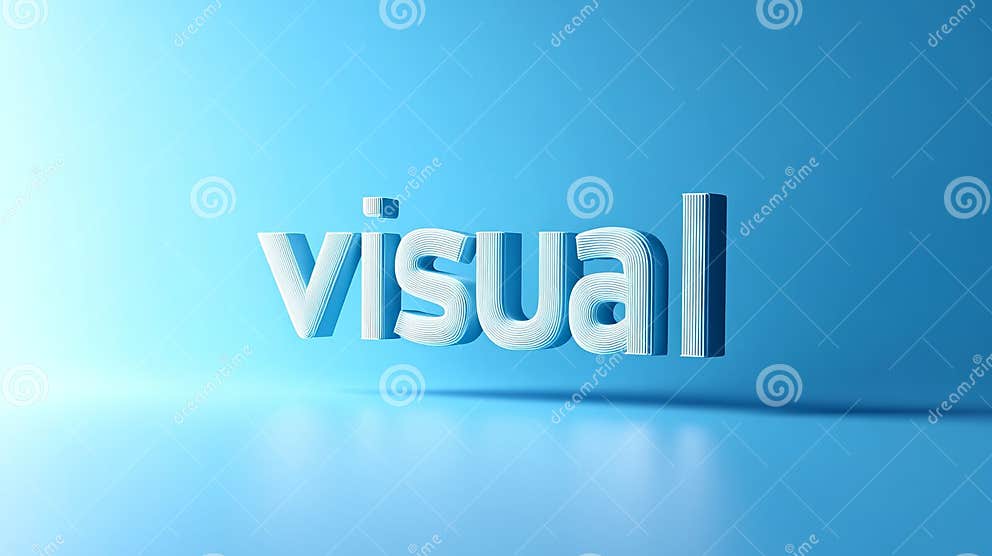 3d Text Visual on Blue Background Stock Photo - Image of typography ...