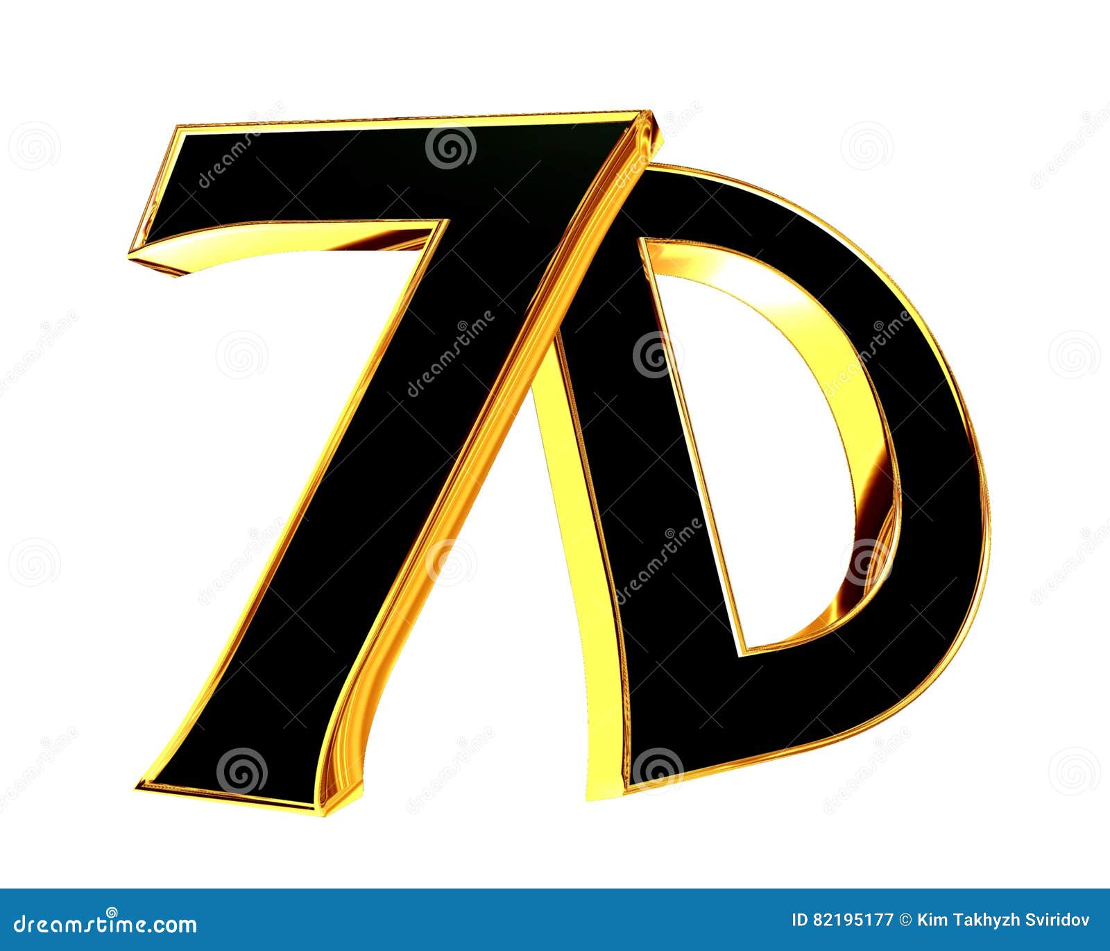 7d Text on a White Background Stock Illustration - Illustration of ...