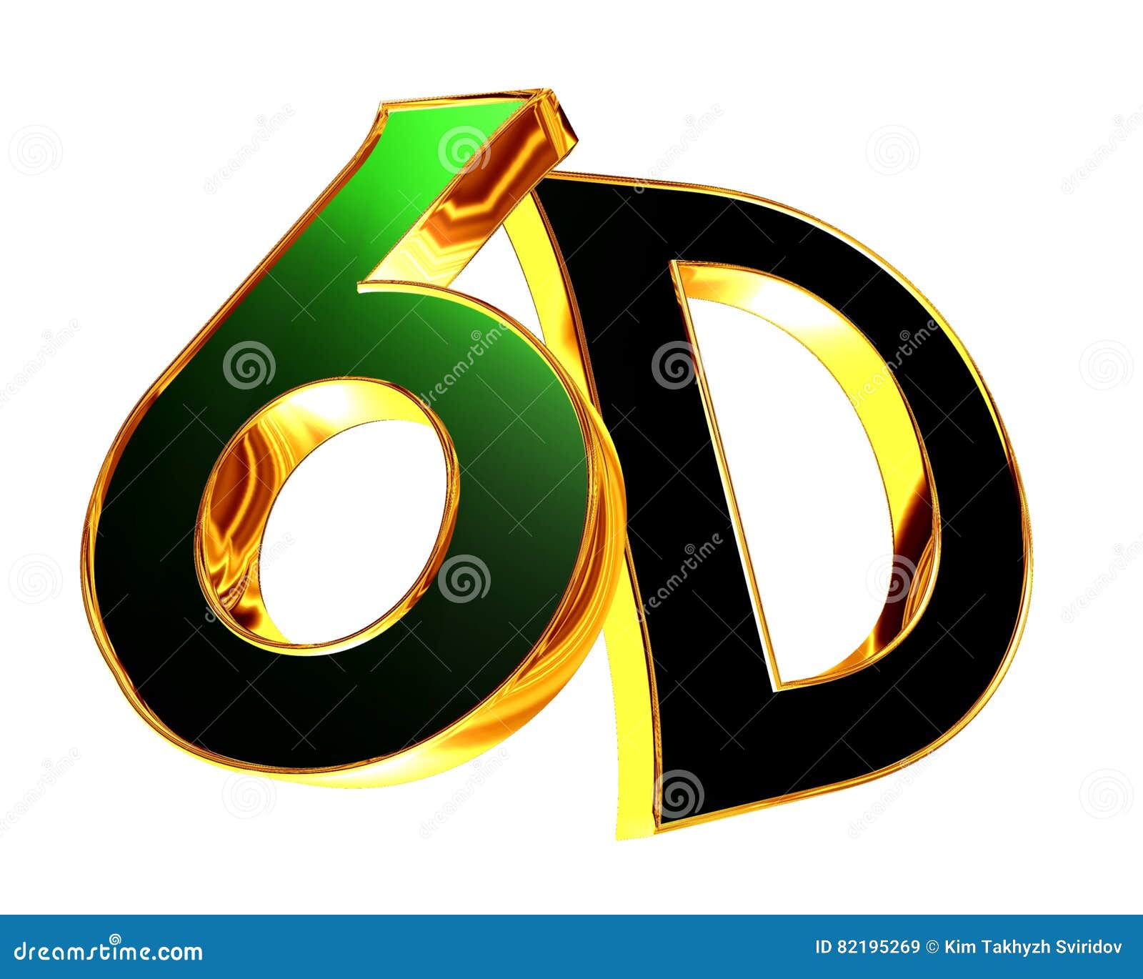 6d Text on a White Background Stock Illustration - Illustration of ...