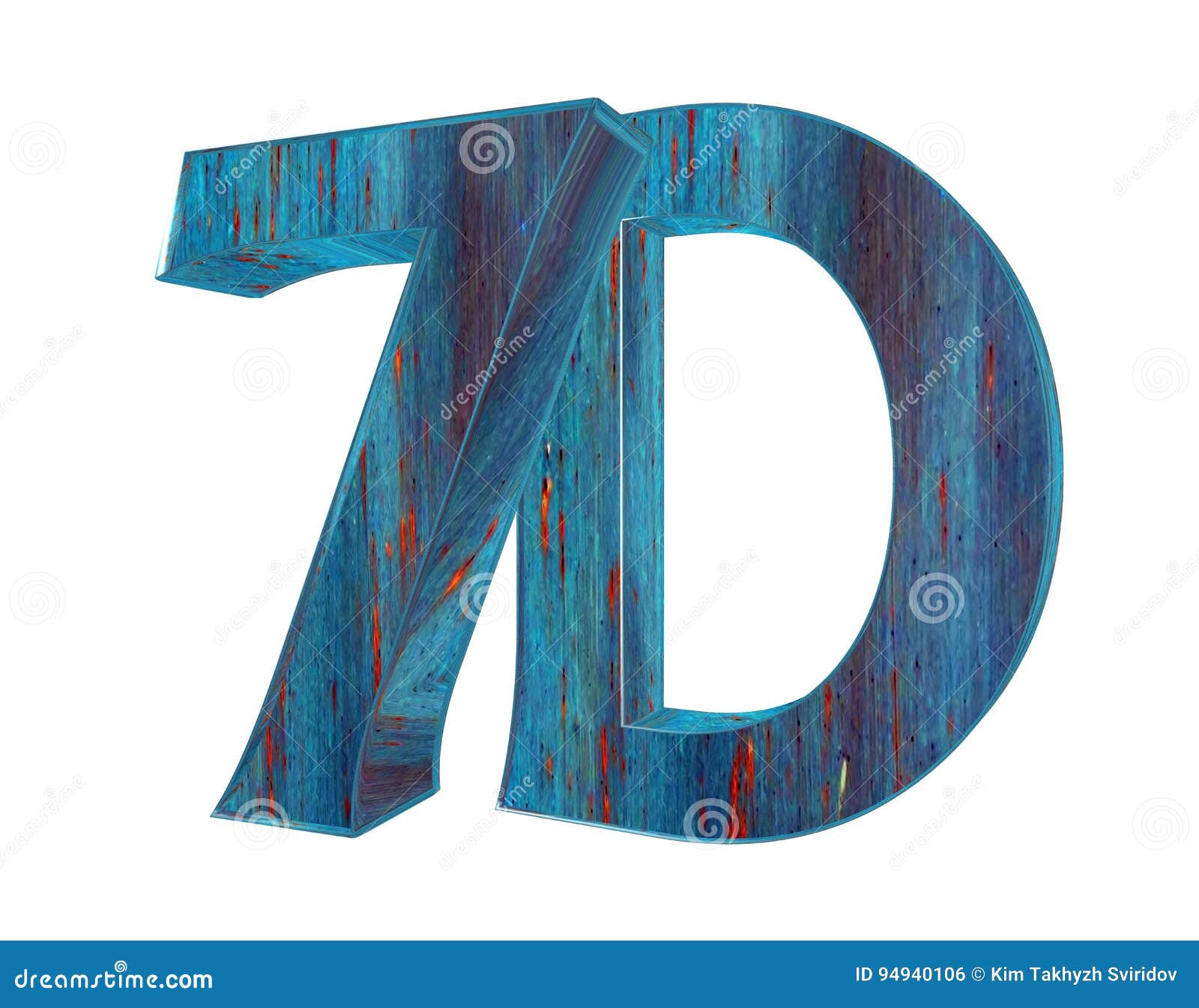 7d Text on White Background Stock Illustration - Illustration of ...