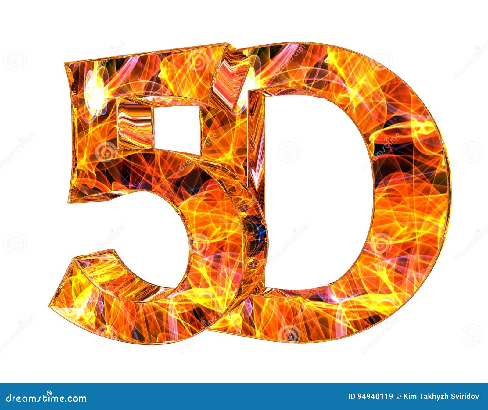 5d Text on White Background Stock Illustration - Illustration of ...