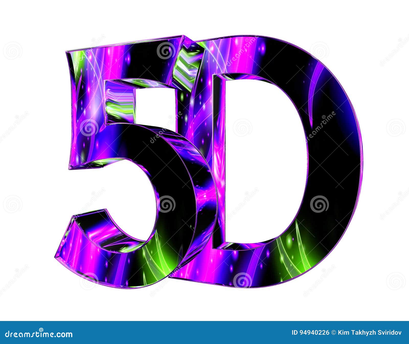 5d Text on White Background Stock Illustration - Illustration of icon ...