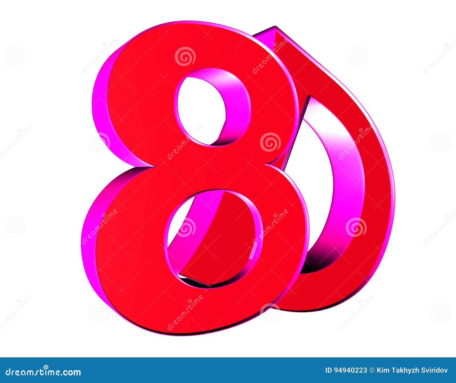 8d Text on White Background Stock Illustration - Illustration of ...