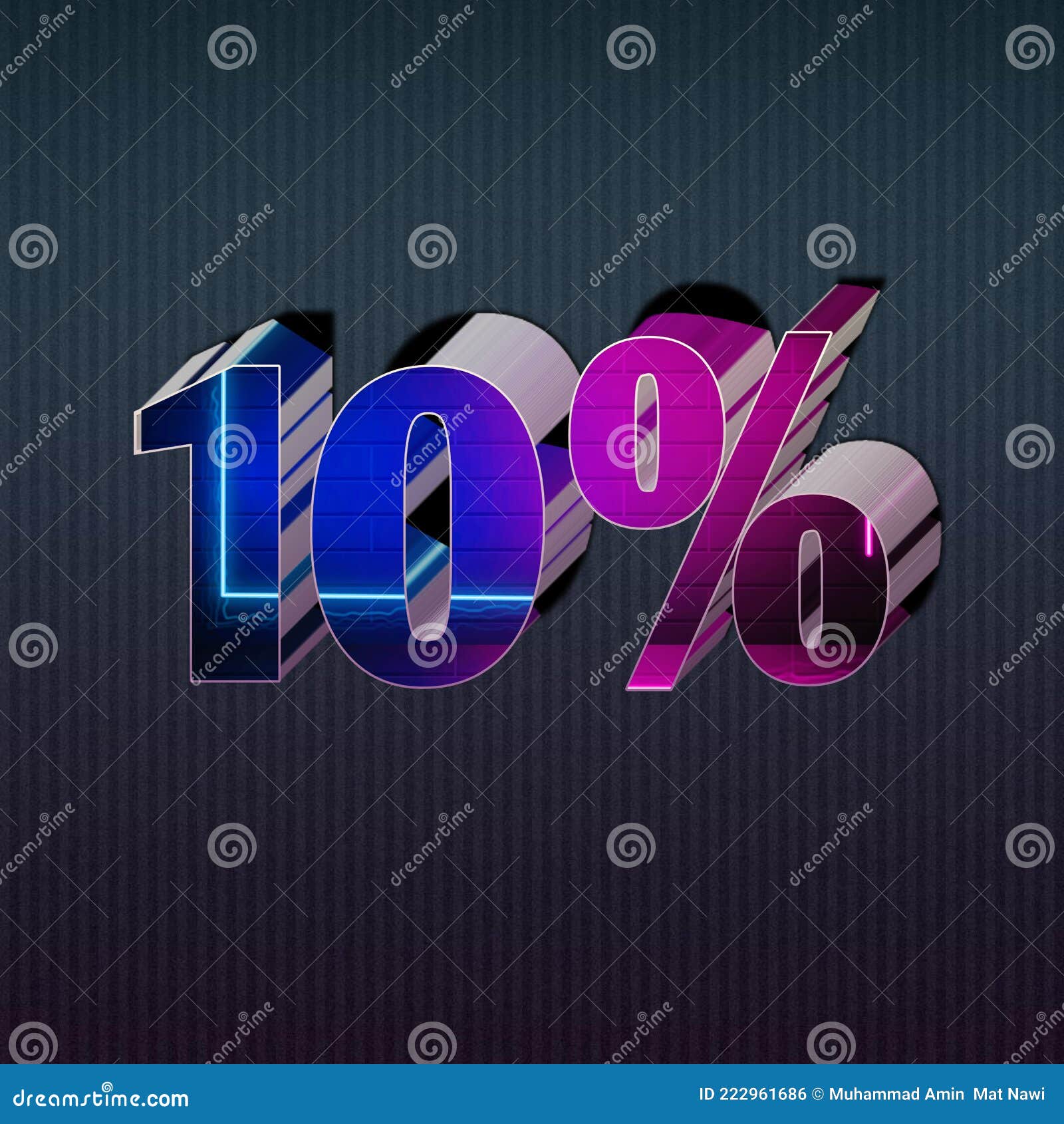 3D Text Written 10 with Beautiful Colorful Effects. 3D Rendering or 3D ...