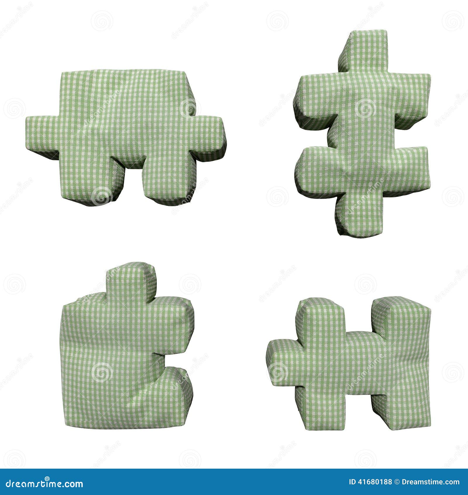 3D textile green puzzles stock illustration. Illustration of fabric ...