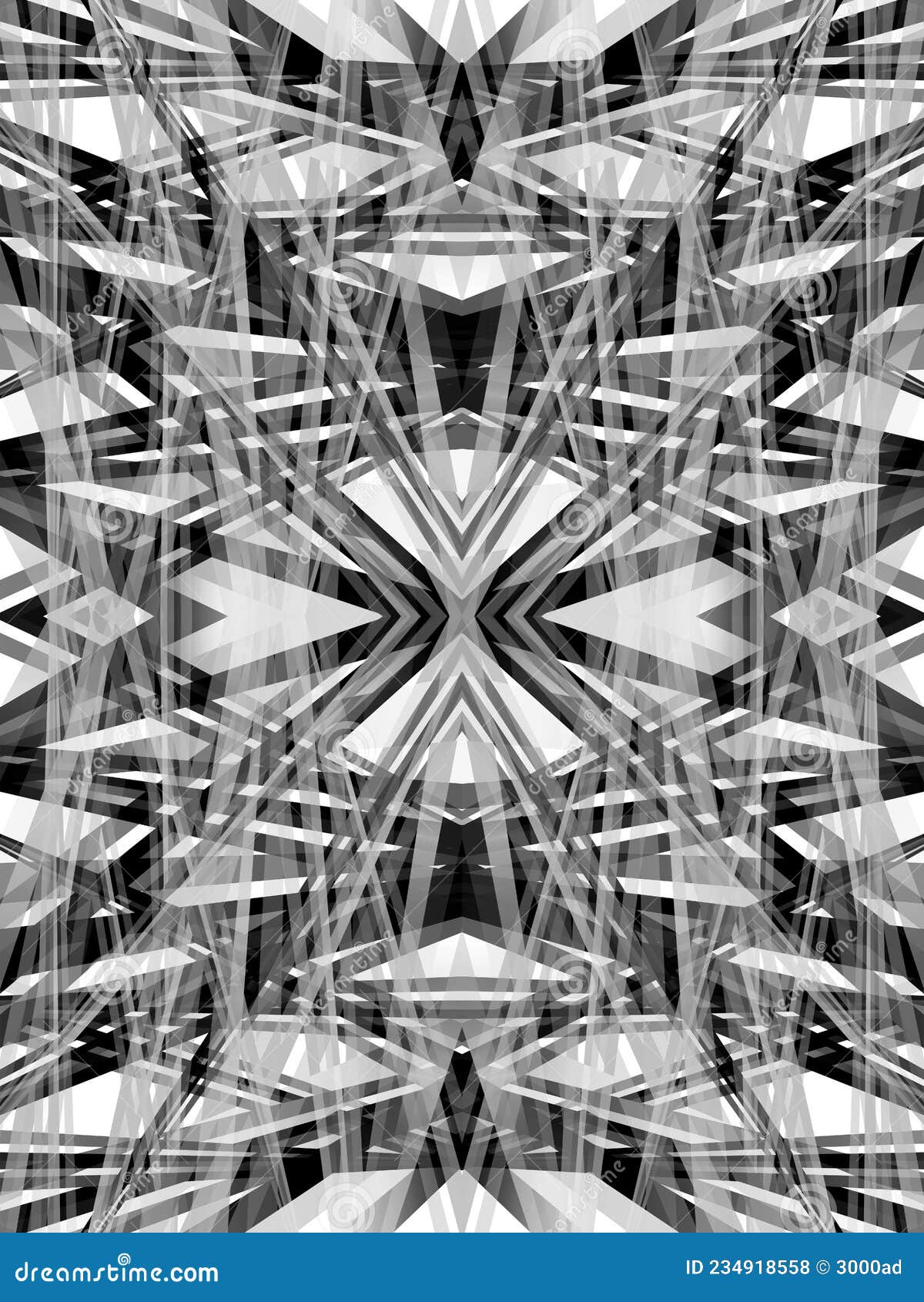 3D Textile Pattern in Black and White Stock Illustration - Illustration ...