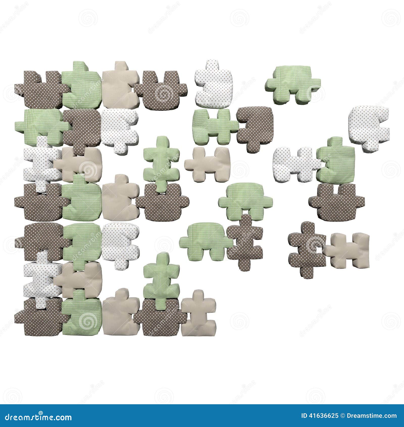 3 D textile puzzles group stock illustration. Illustration of ...