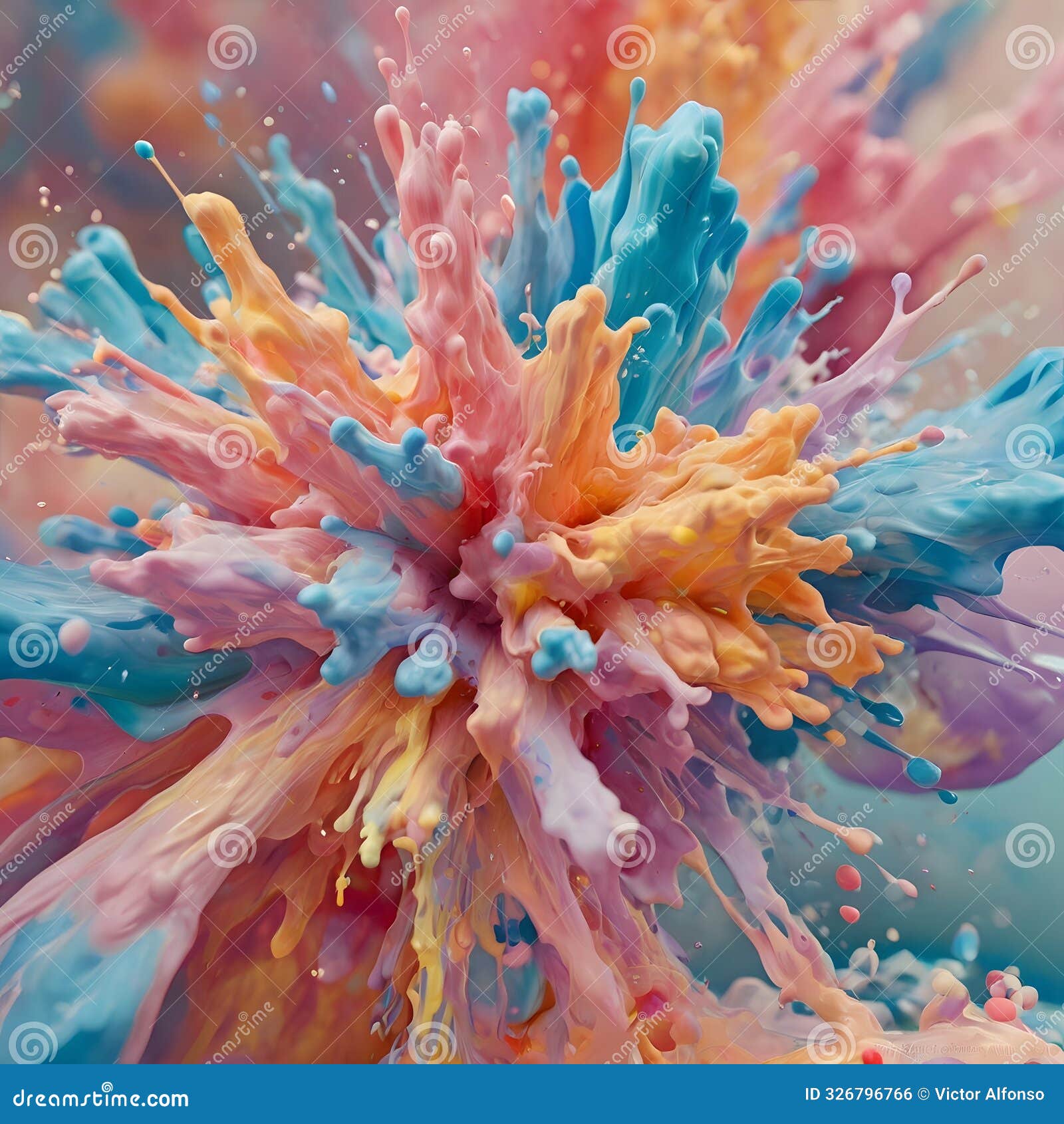3d Texture of Pastel Paint Explosion Stock Illustration - Illustration ...