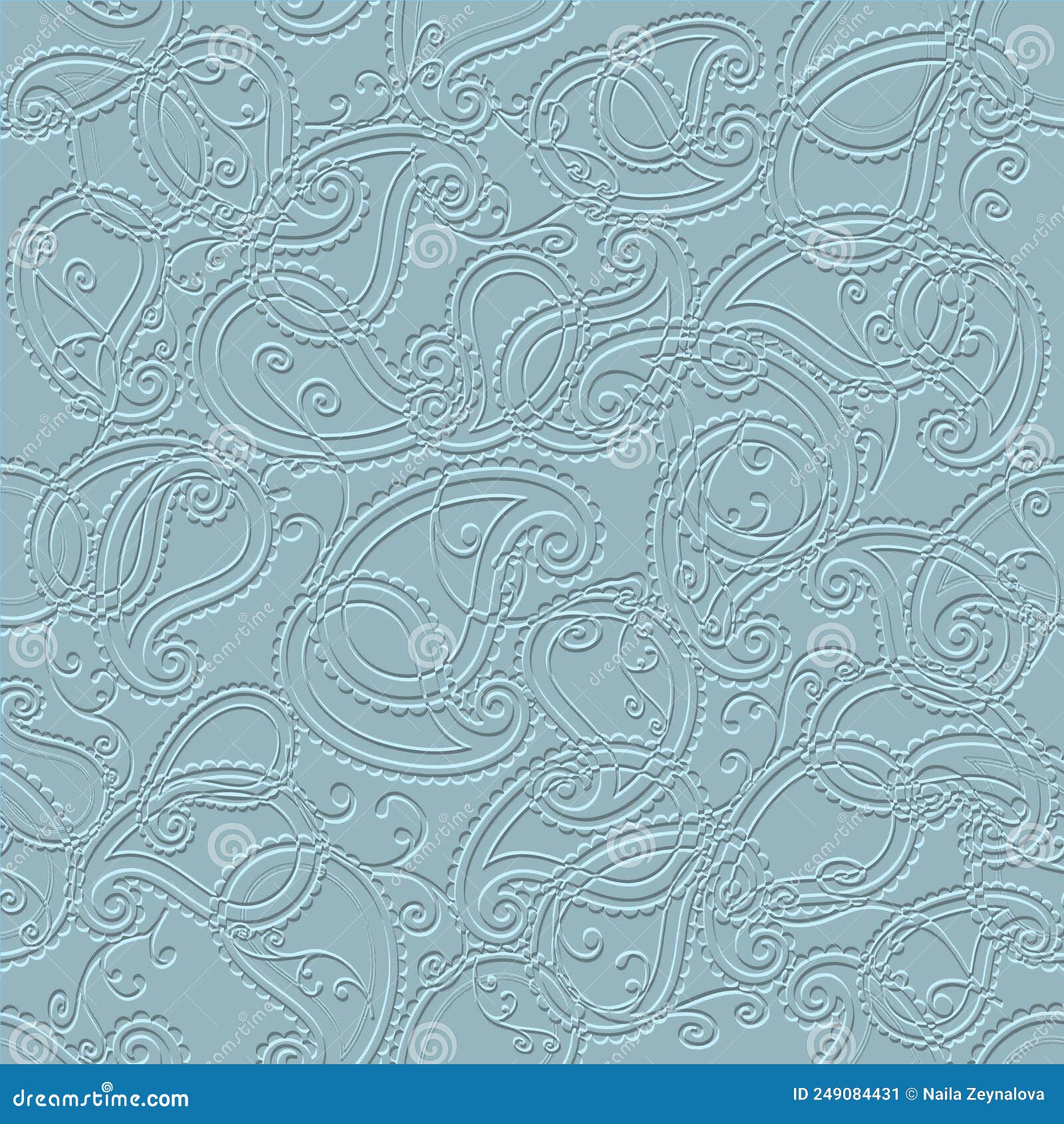 3d Textured Emboss Paisley Seamless Pattern. Embossed Floral Pink ...