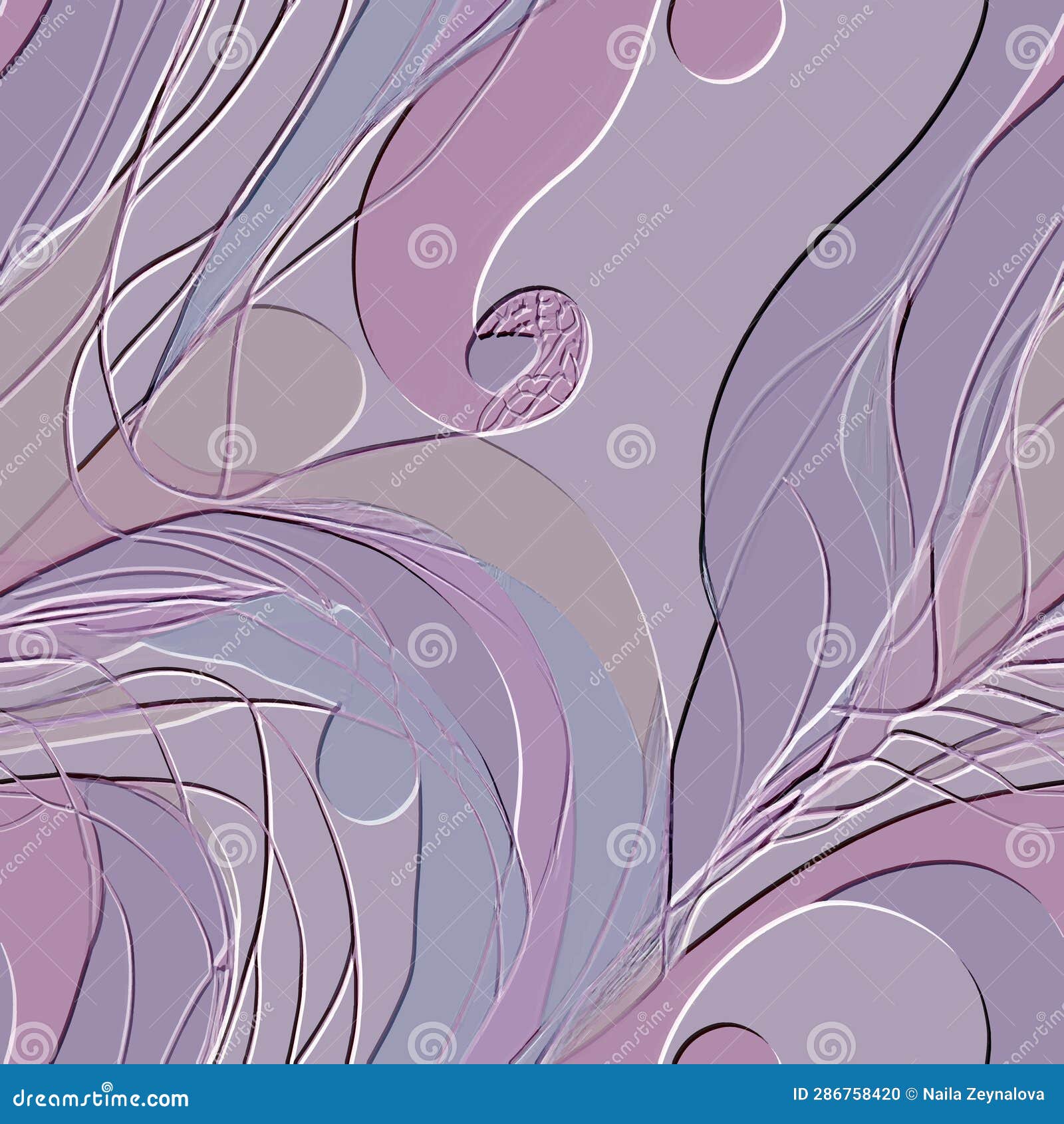 3d Textured Emboss Waves and Curves Modern Seamless Pattern. Ornamental ...