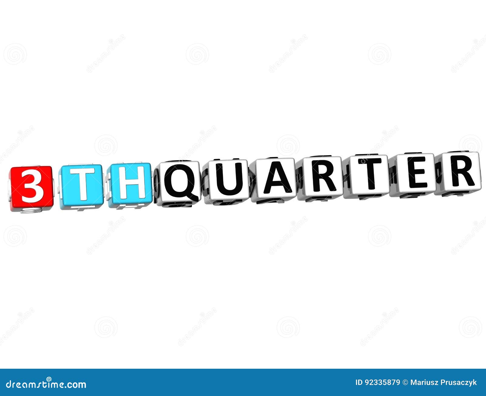 3D 3 Th Quarter Cube Text stock illustration. Illustration of tree ...